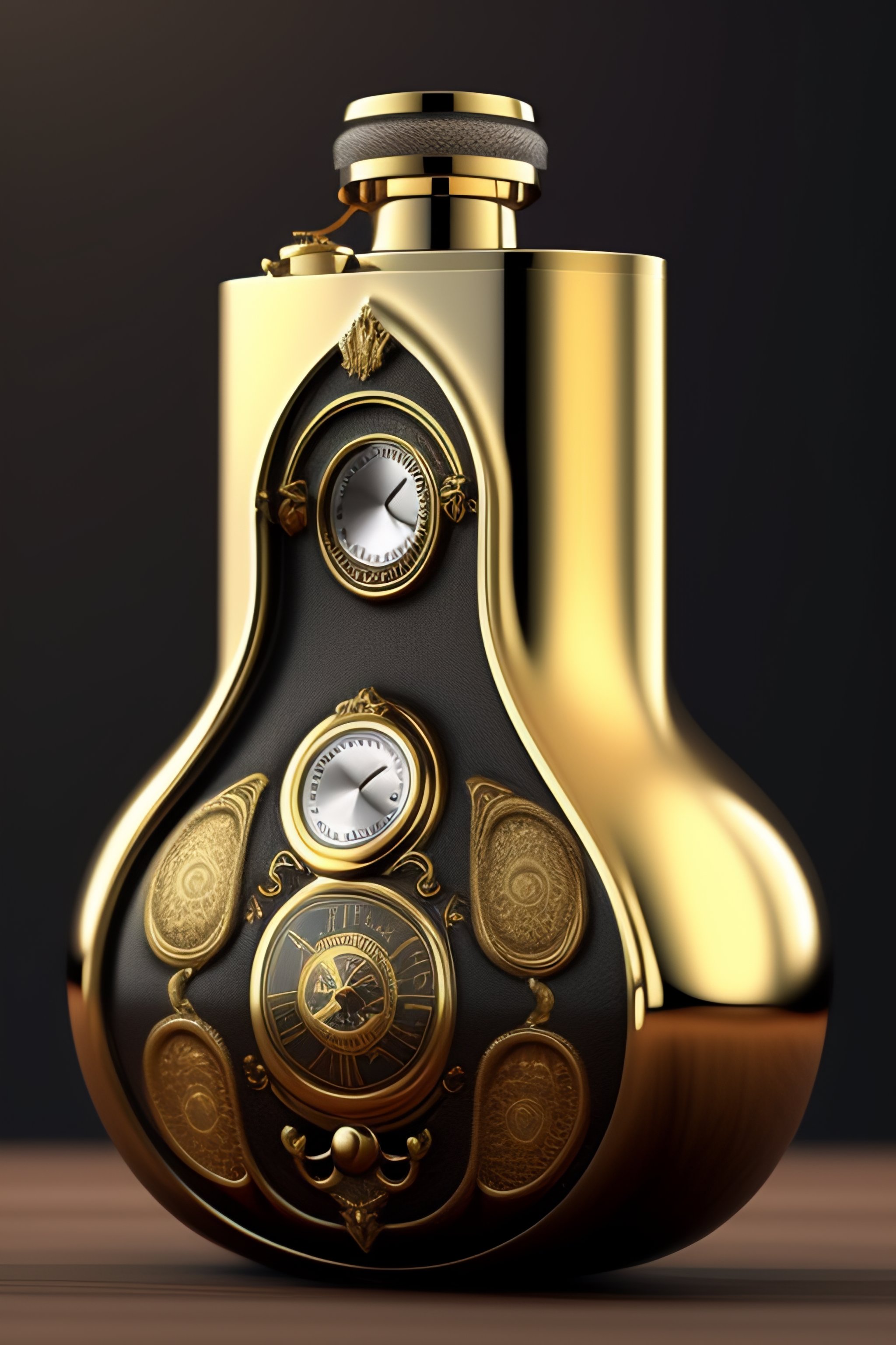 Lexica - Wide angle Hyperrealistic neo - rococo steampunk minimal FLASK ...