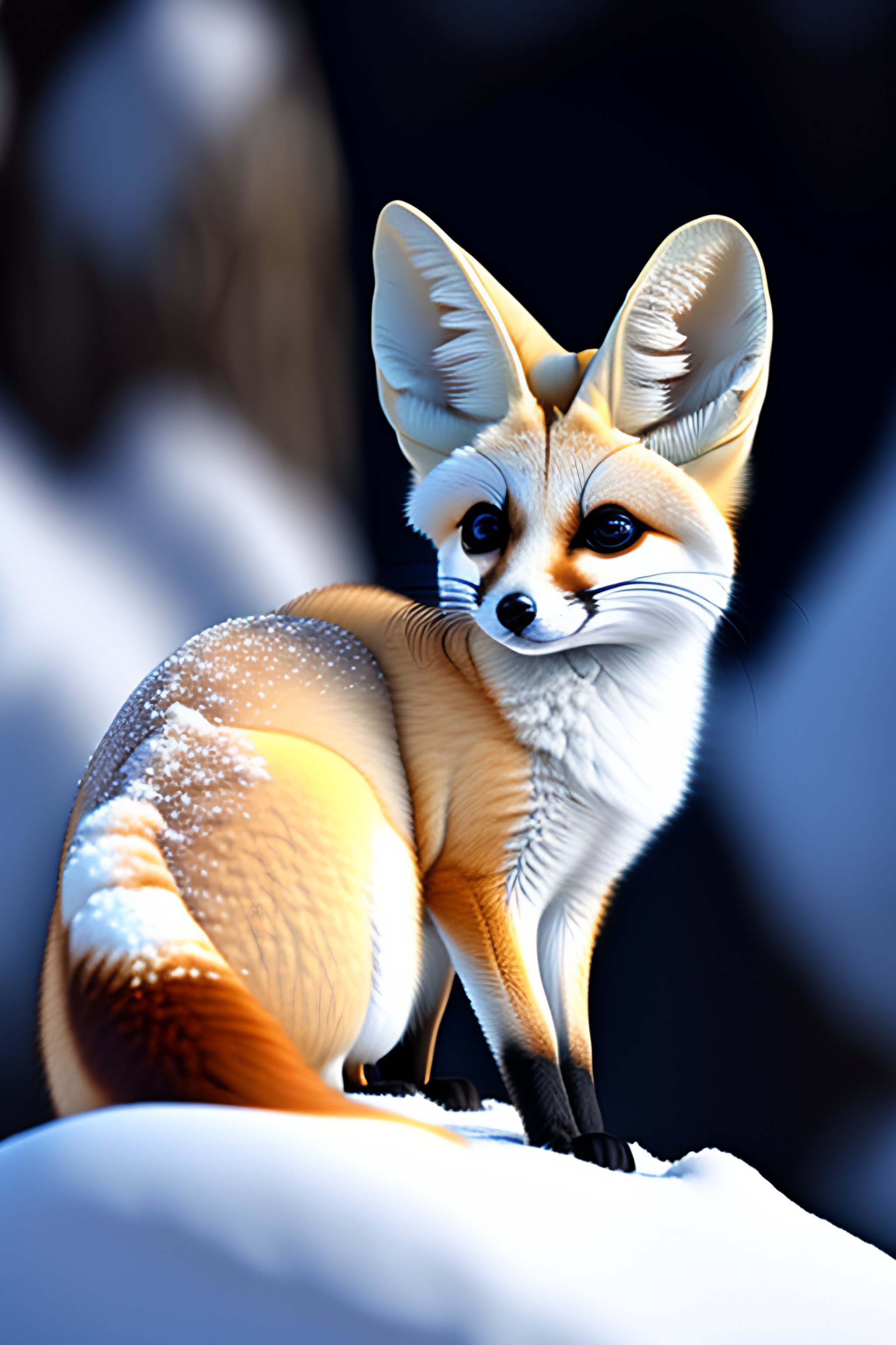 Lexica - Fennec Fox Anthrop animal snow fox fluffy white fur