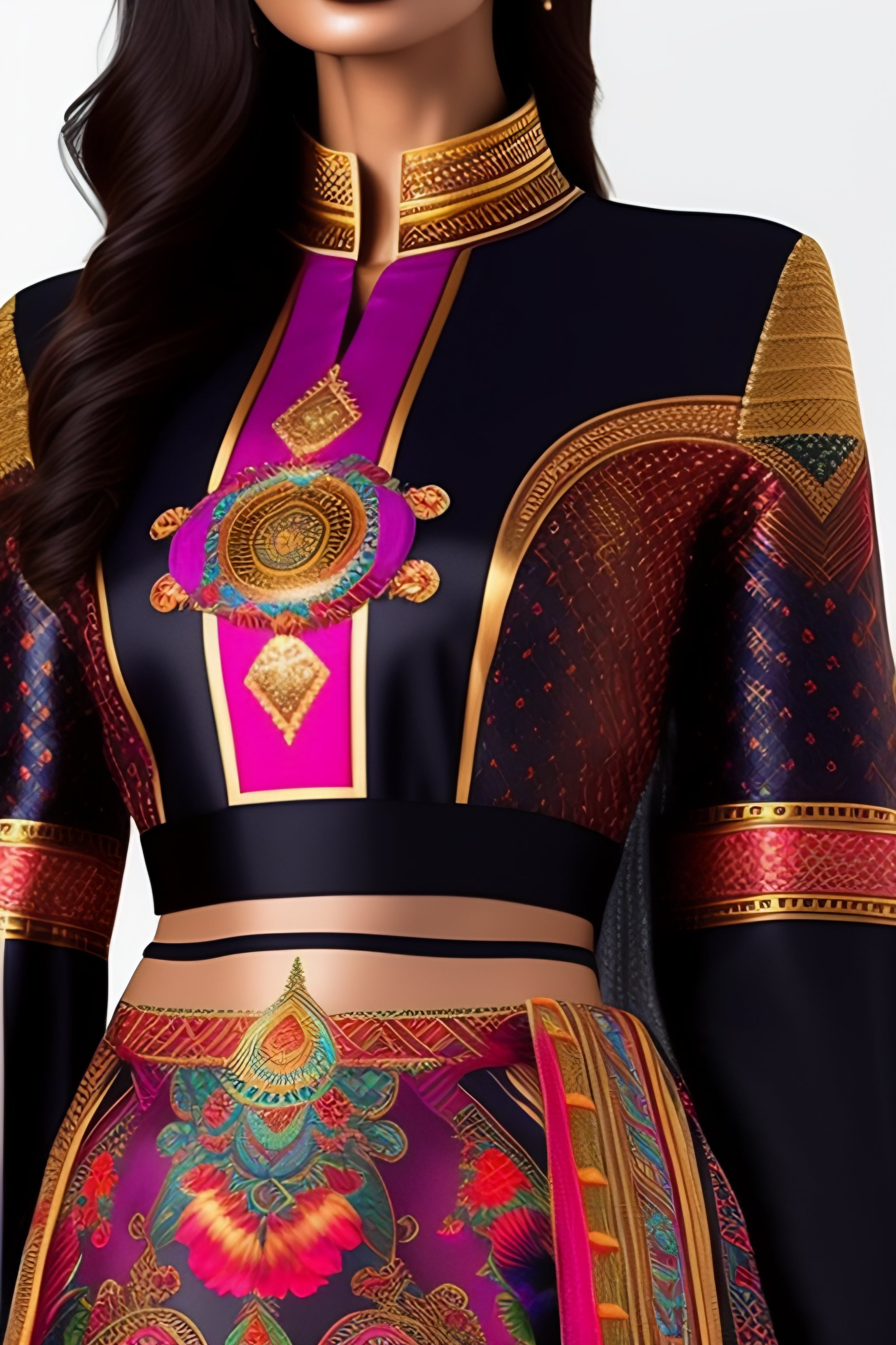 Lexica - Futuristic ethnic meta verse digital printed high quality ...