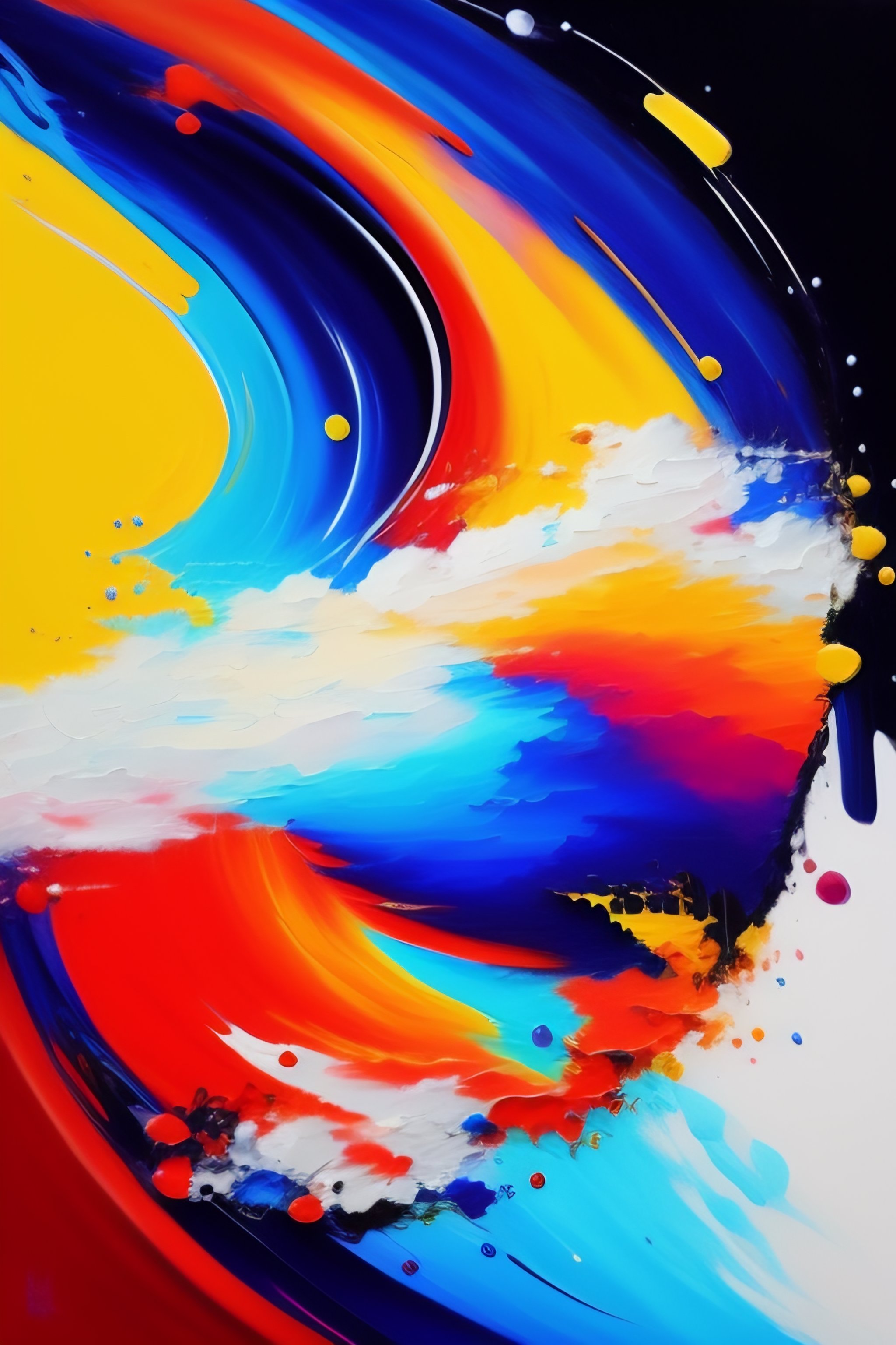 Lexica - Draw an abstract painting, mixing acrylics, palette knife and ...