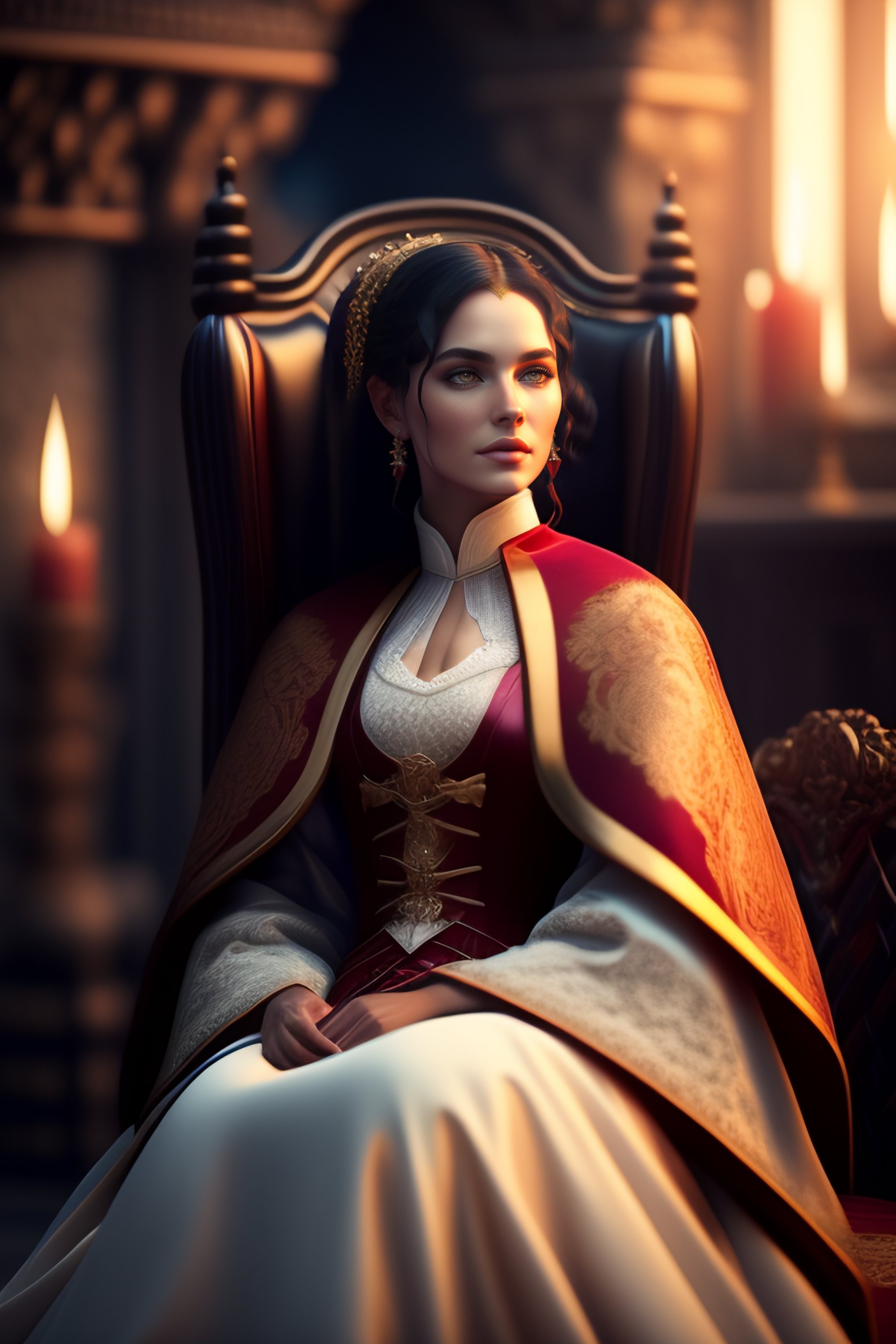 Lexica - Vampire girl, wearing elegant ancient robe, sits in a chair ...