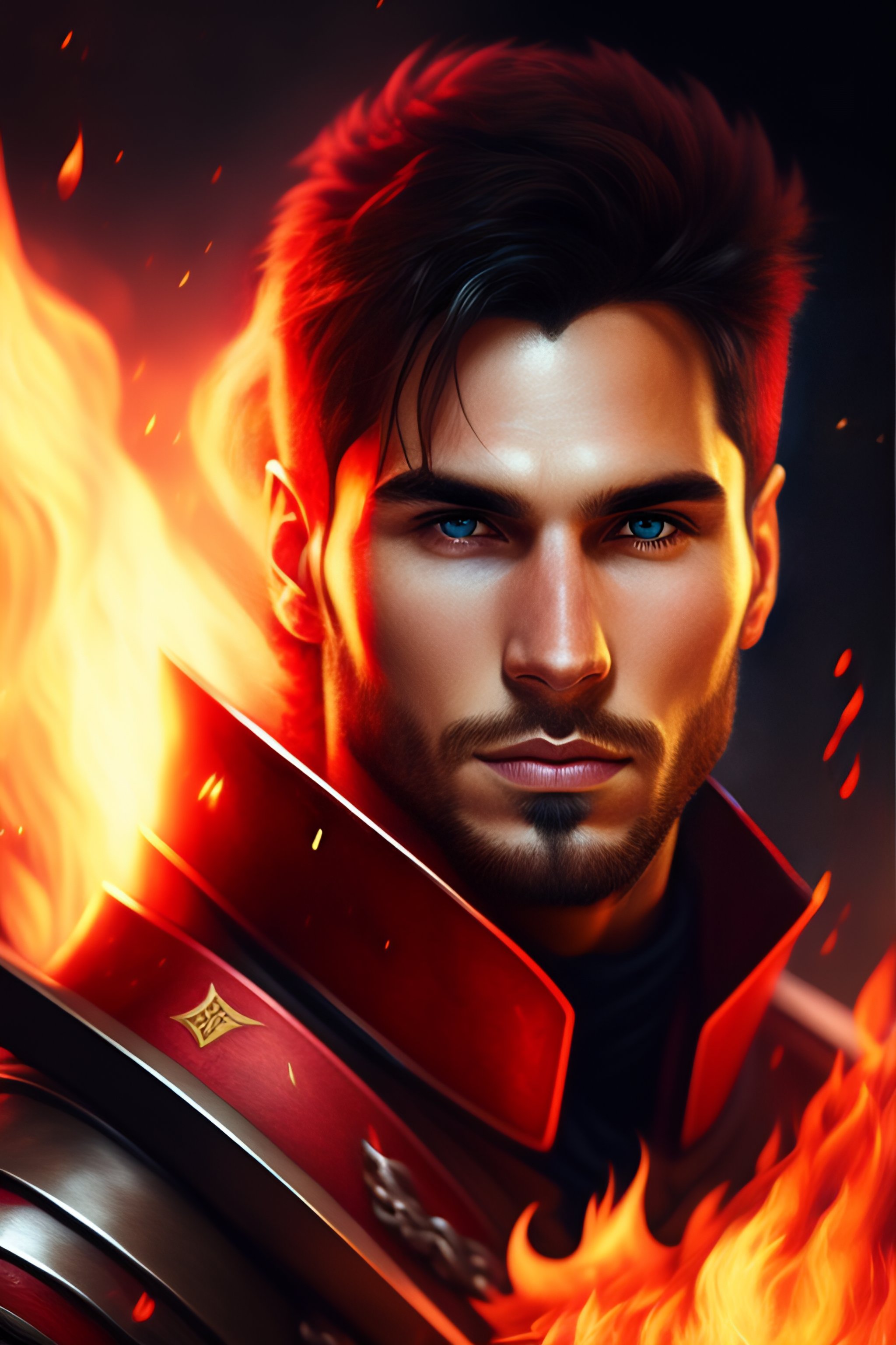 Lexica - Portrait of leonel messi surrounded by fire, portrait ...