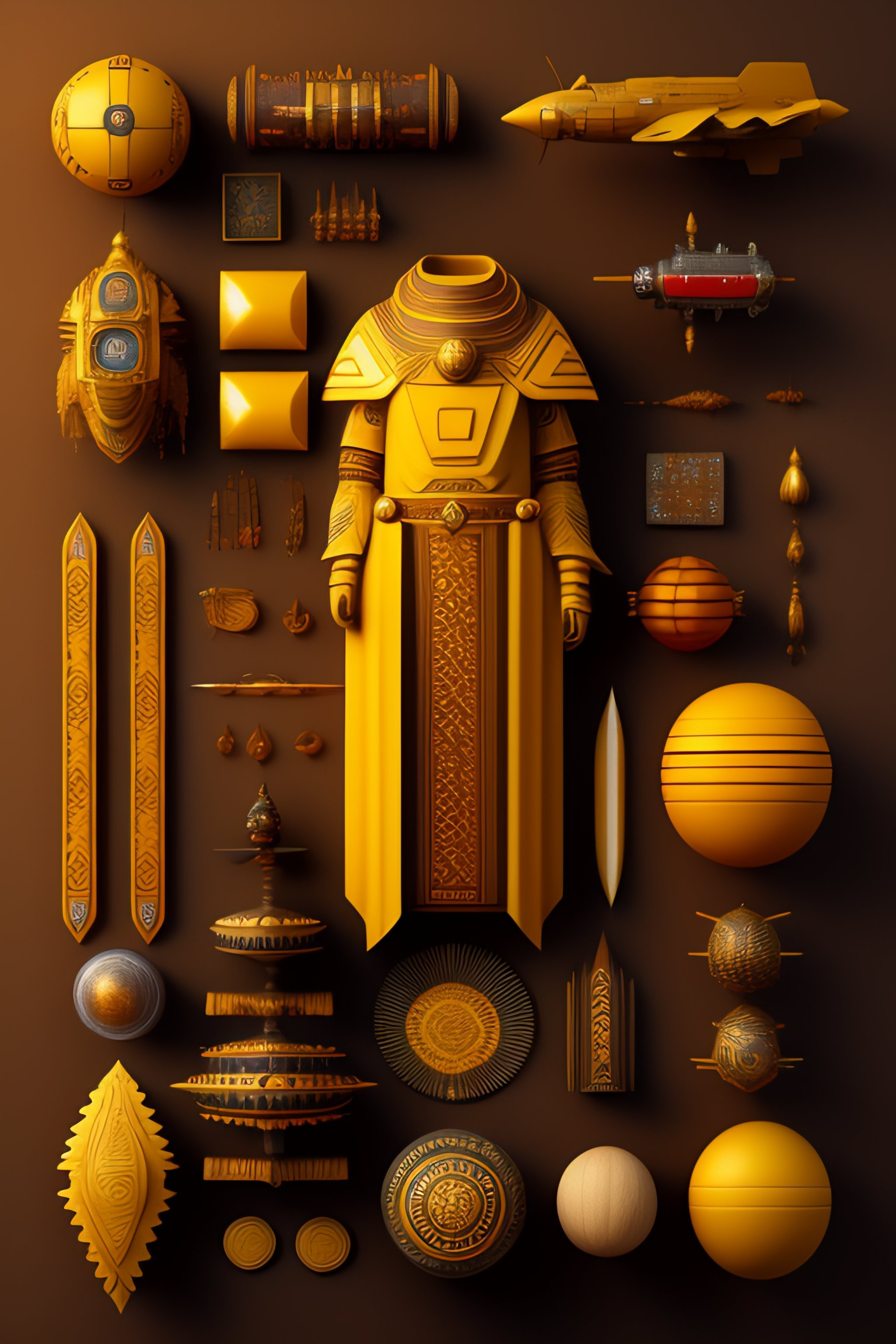 Lexica - Ancient astronaut, costumes and props, knolling, knolling ...