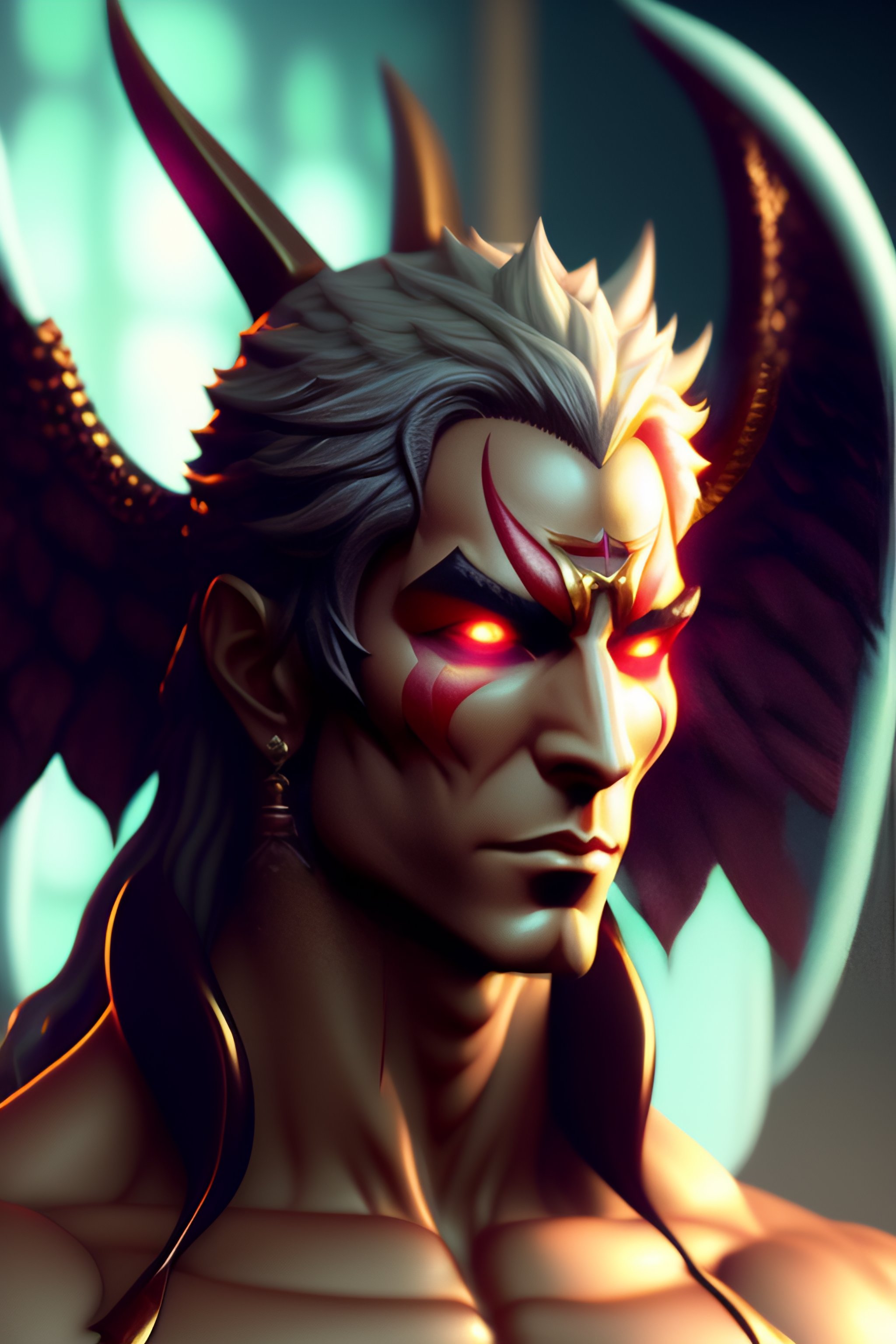 Lexica - Demon Lucifer evil applying eye drops