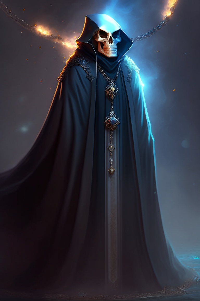 Lexica - Robed spectral ghost, floating, chained skulls floating around ...