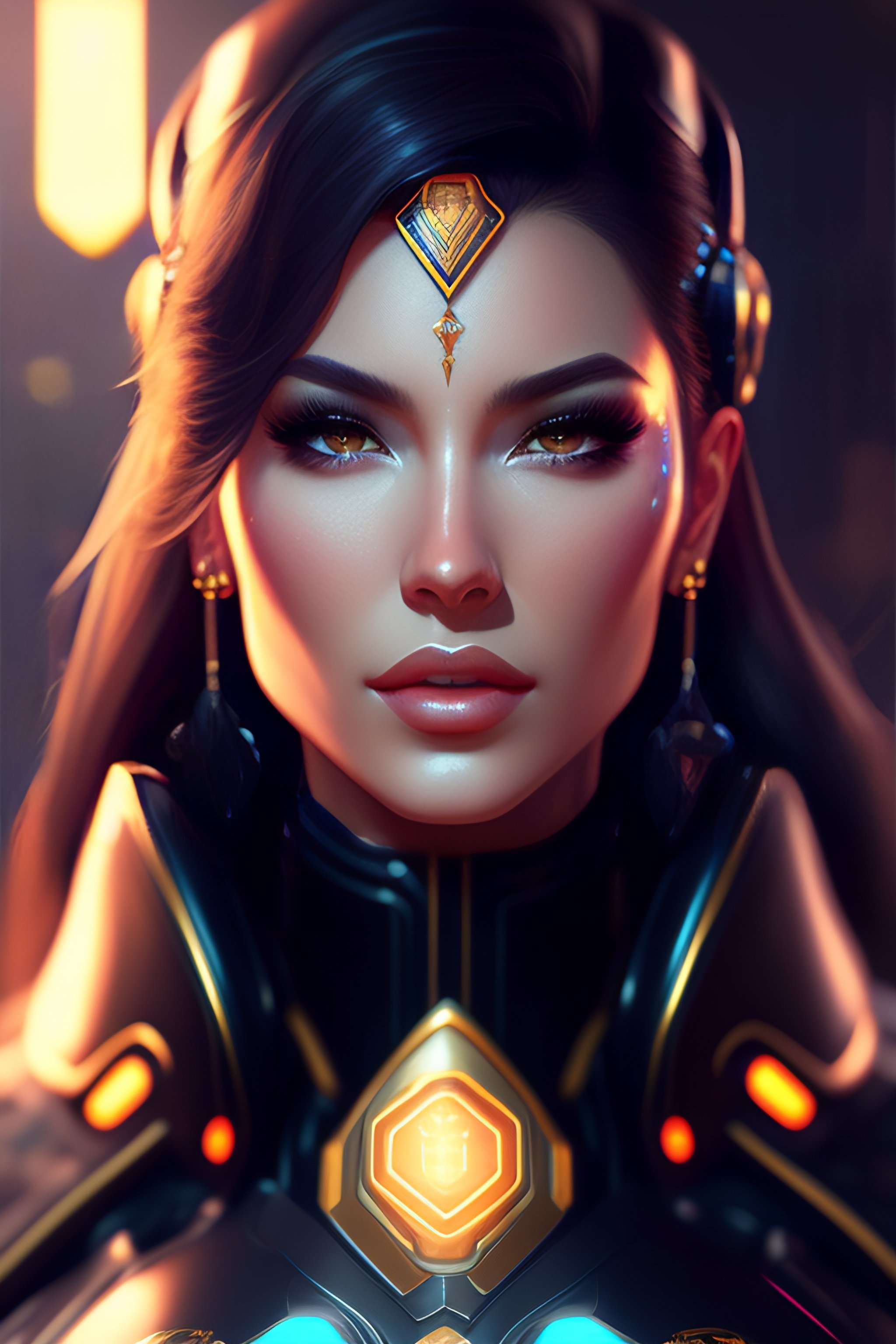 Lexica - Symmetry portrait of dva from overwatch, closeup, sci - fi ...