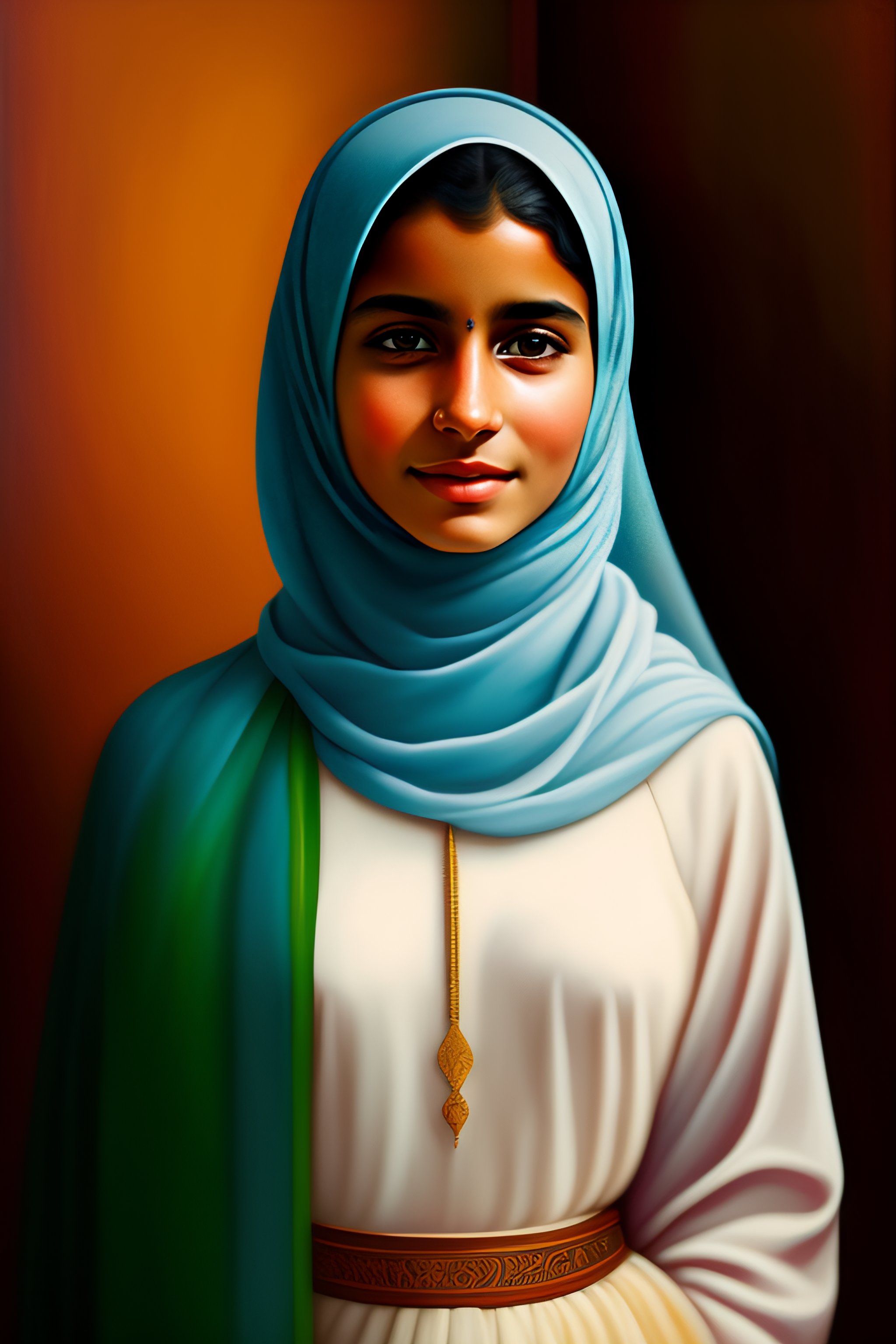 Lexica - Portrait of a muslim painter girl in a patriarchal society ...