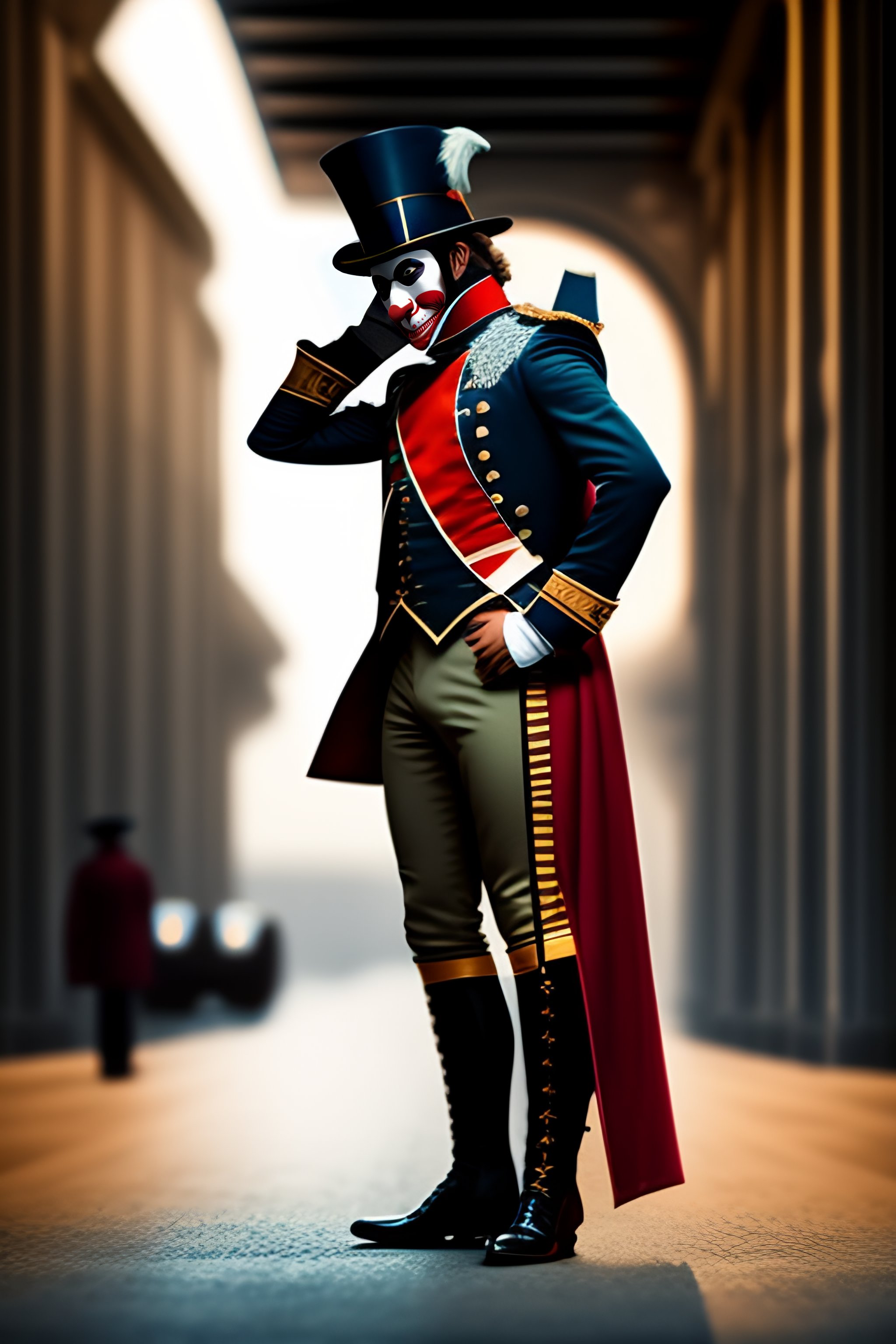Lexica - The DC joker monster dressed as a Napoleon soldier bowing