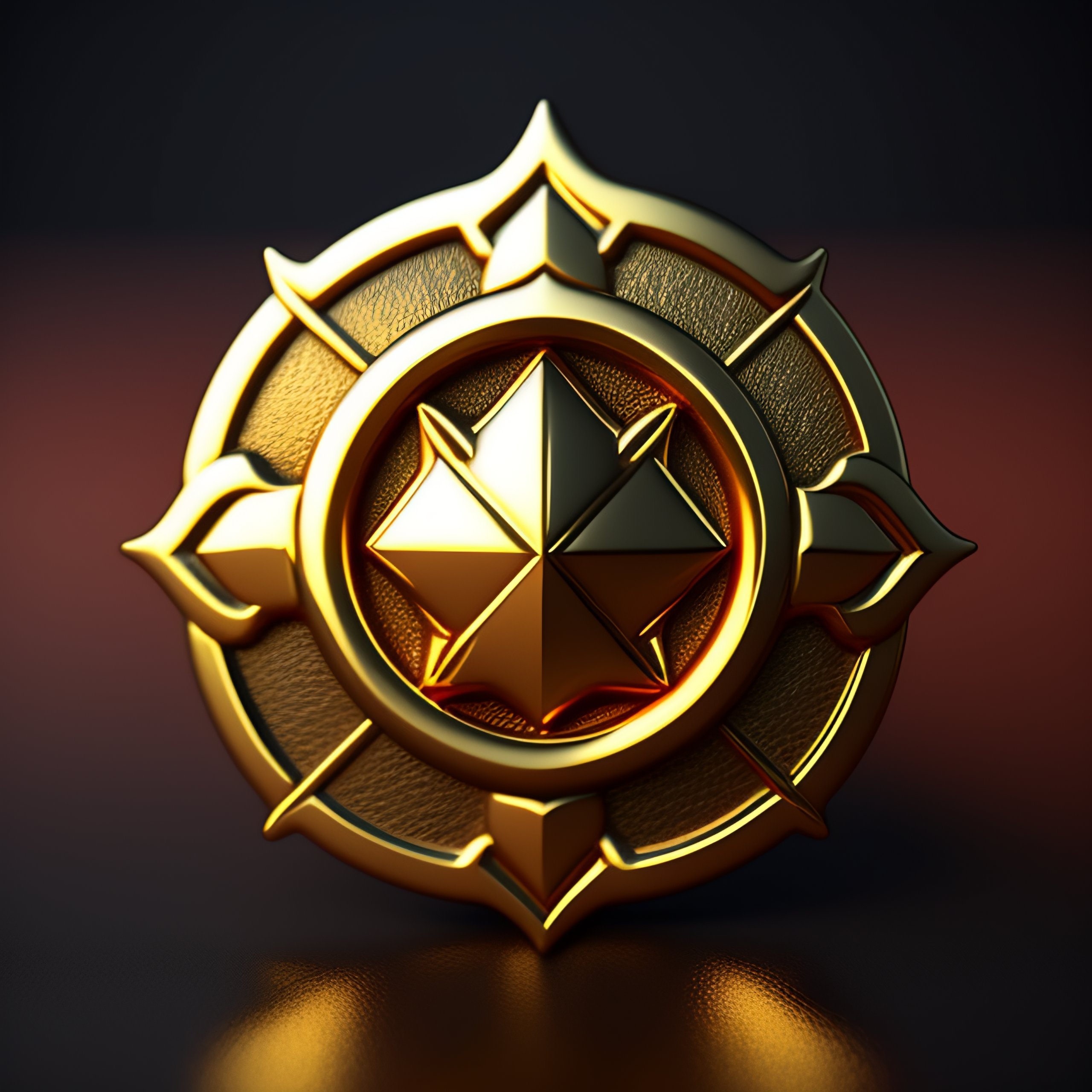 Lexica - Warlord badge made with gold leather and metal, fantasy epic ...