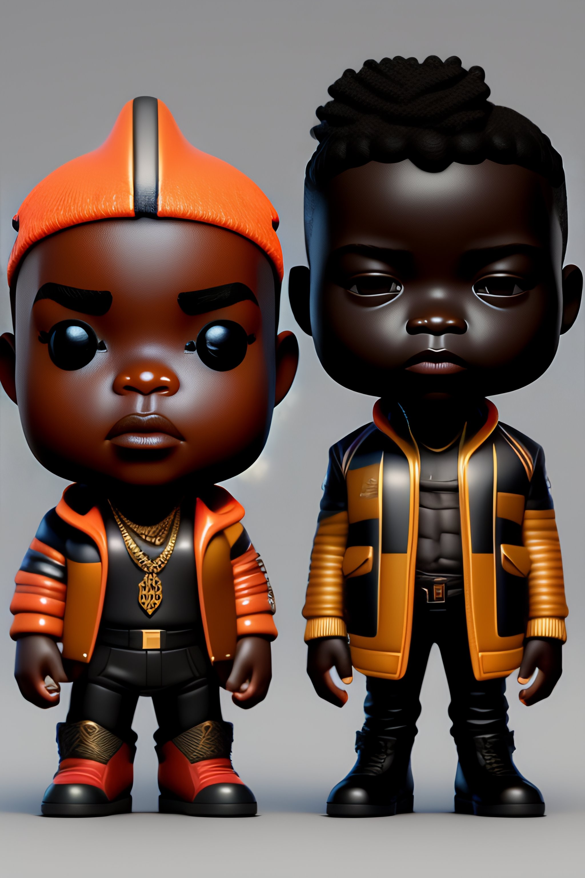 Lexica - African brutal character in the jacket, 3d render funko pop ...