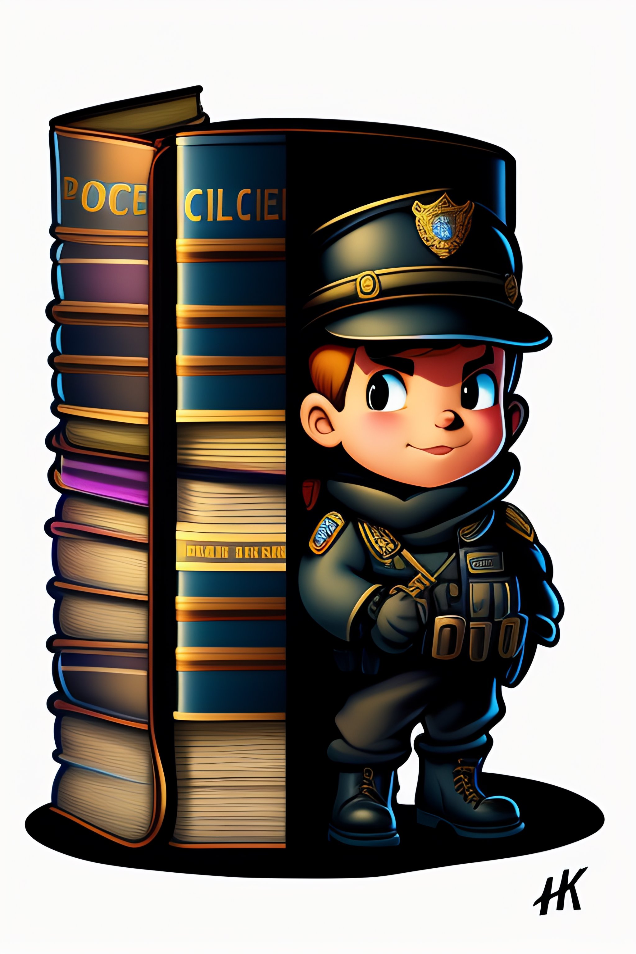 Lexica - Thief and police book cover child drawing art 4k cartoon vectorel