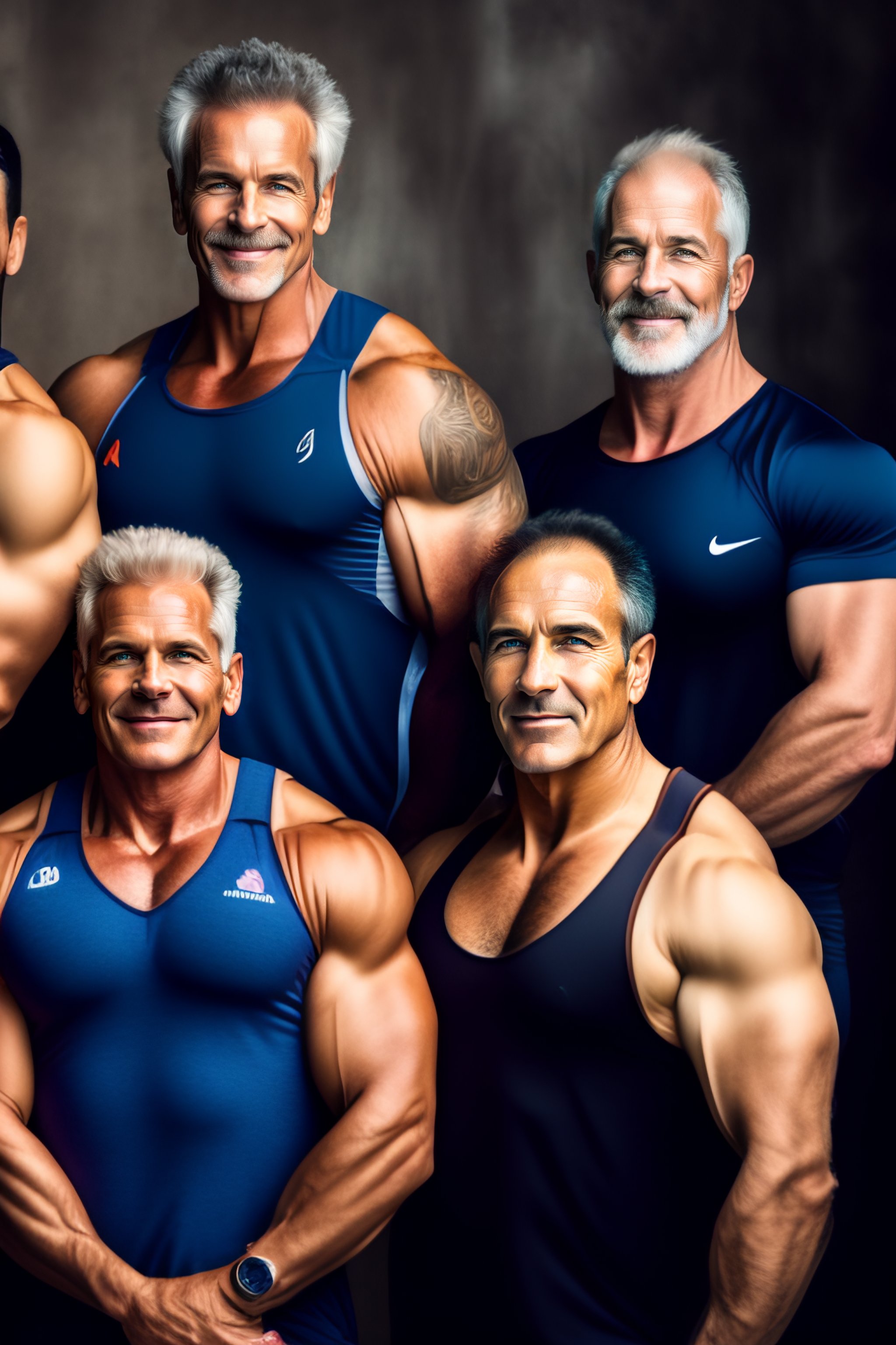 Lexica - Group of diverse middle age men, fitness context, health focus ...