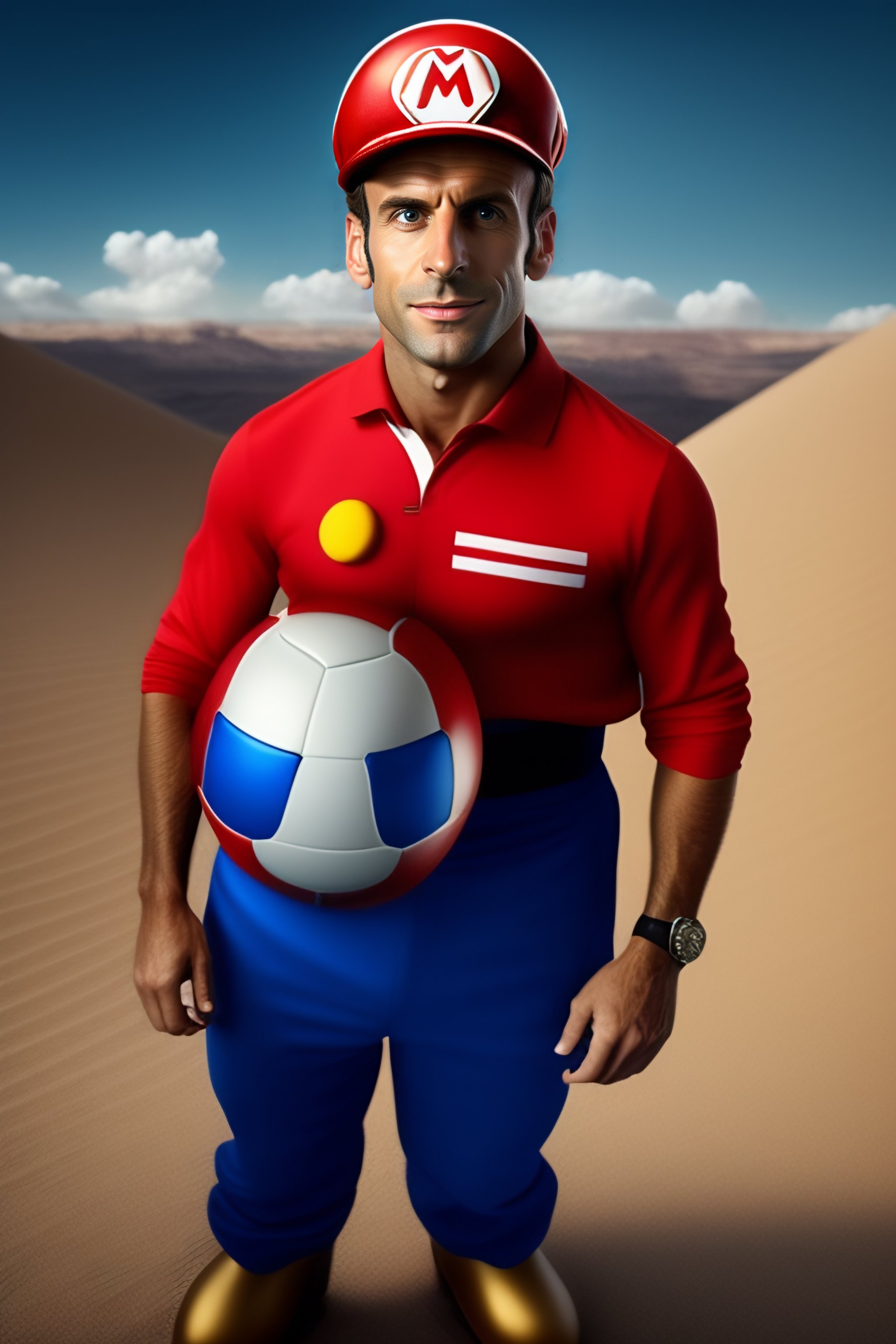 Lexica - Emmanuel macron dressed as mario the nintendo character