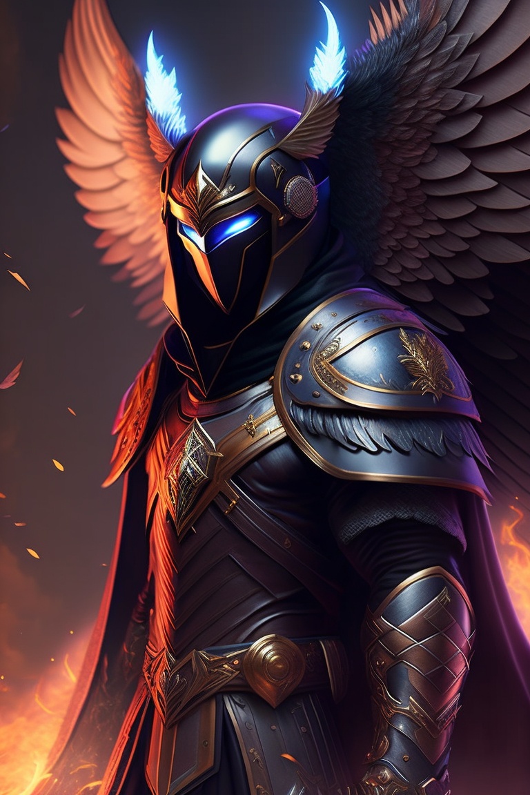Lexica - Azrael is an angel of imposing appearance, with wings as black ...