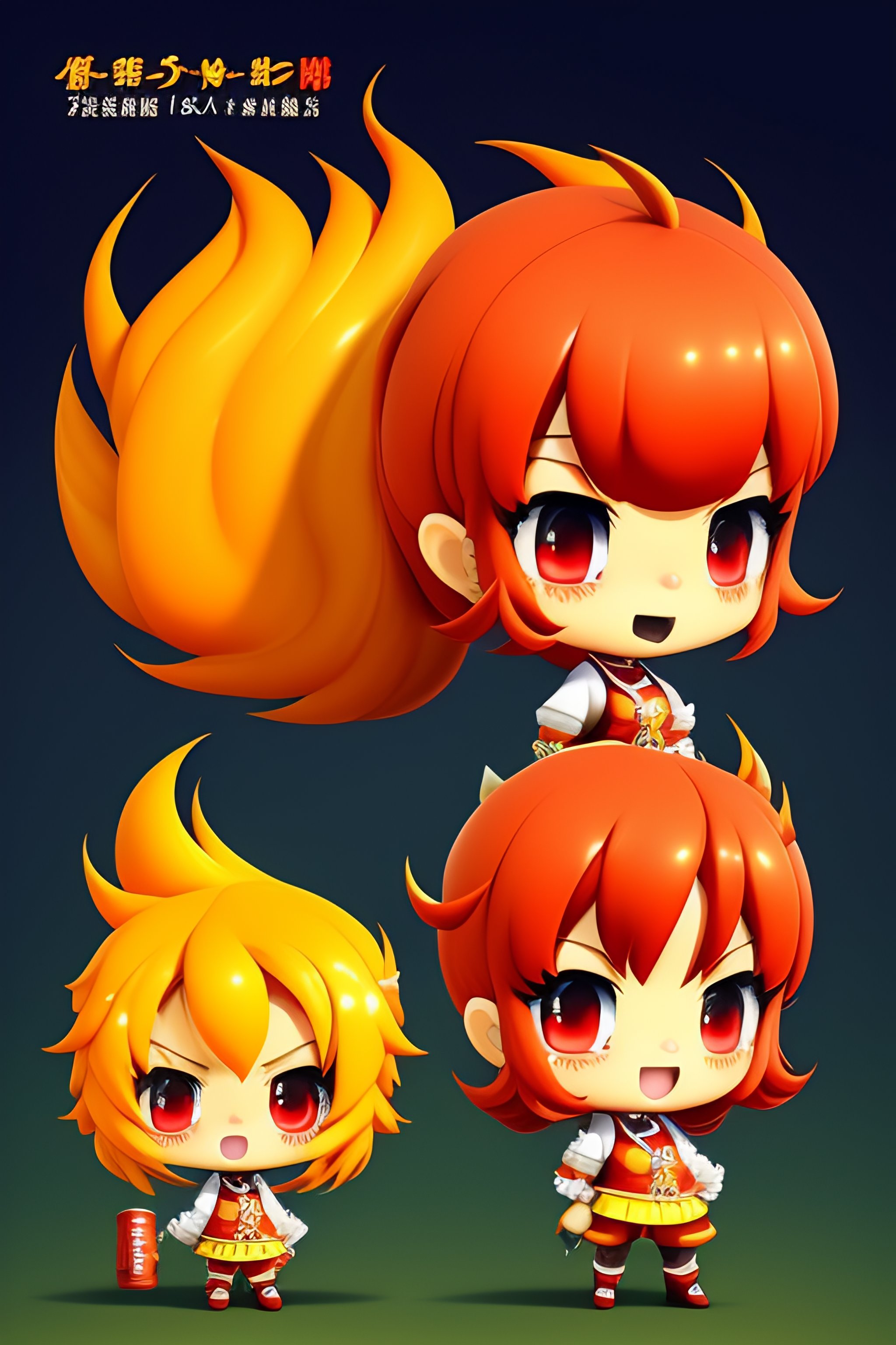 Lexica - Cute fire character chibi style. spiciness after eating, at an ...