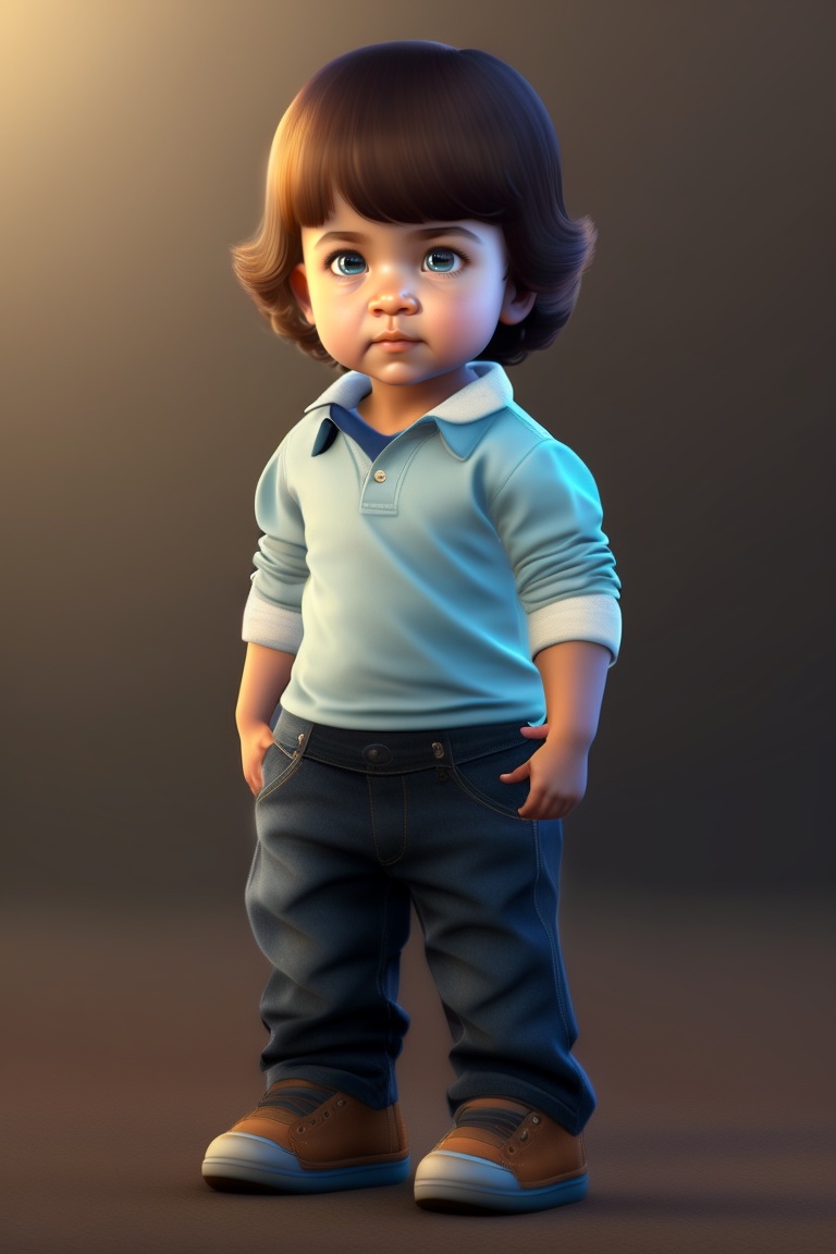 Lexica - A child CGI character, face front, HD in quality, full body ...