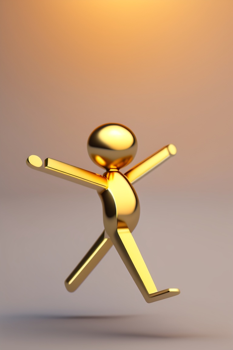Lexica - Golden Stick figure, arms and legs outstretched