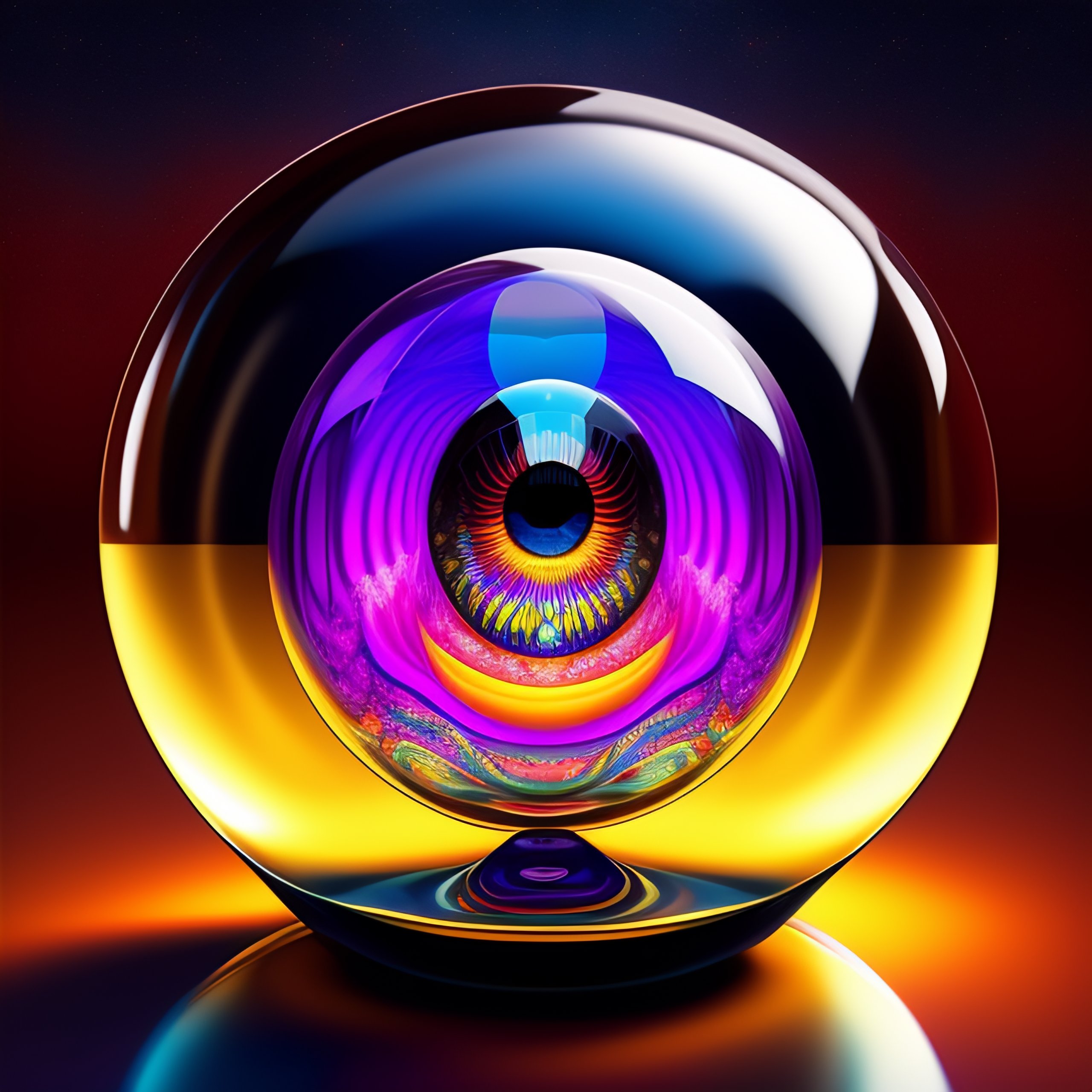 Lexica - Misterious eye person inside a magic cristal ball , highly ...