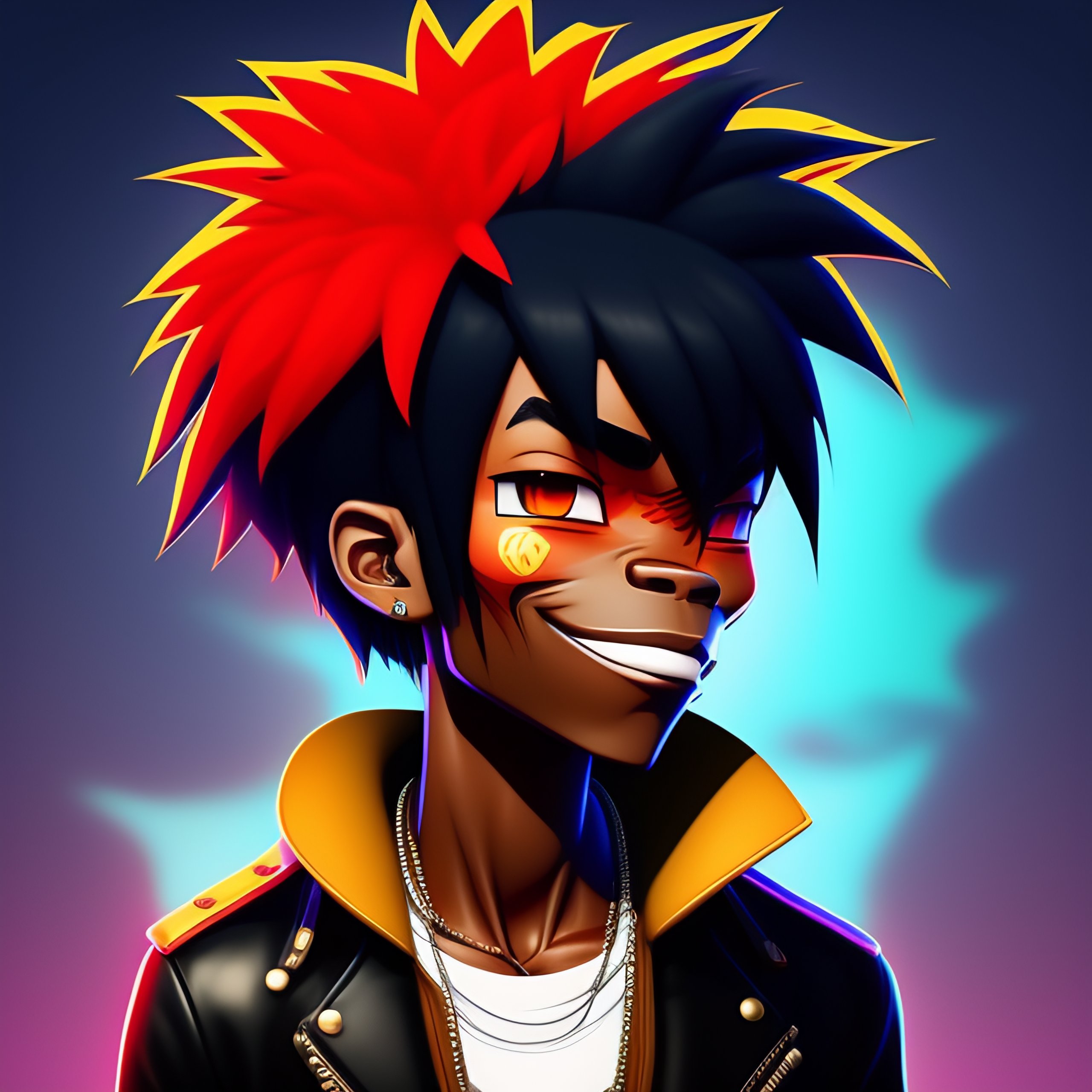 Lexica - 2D character cartoon gorillaz style