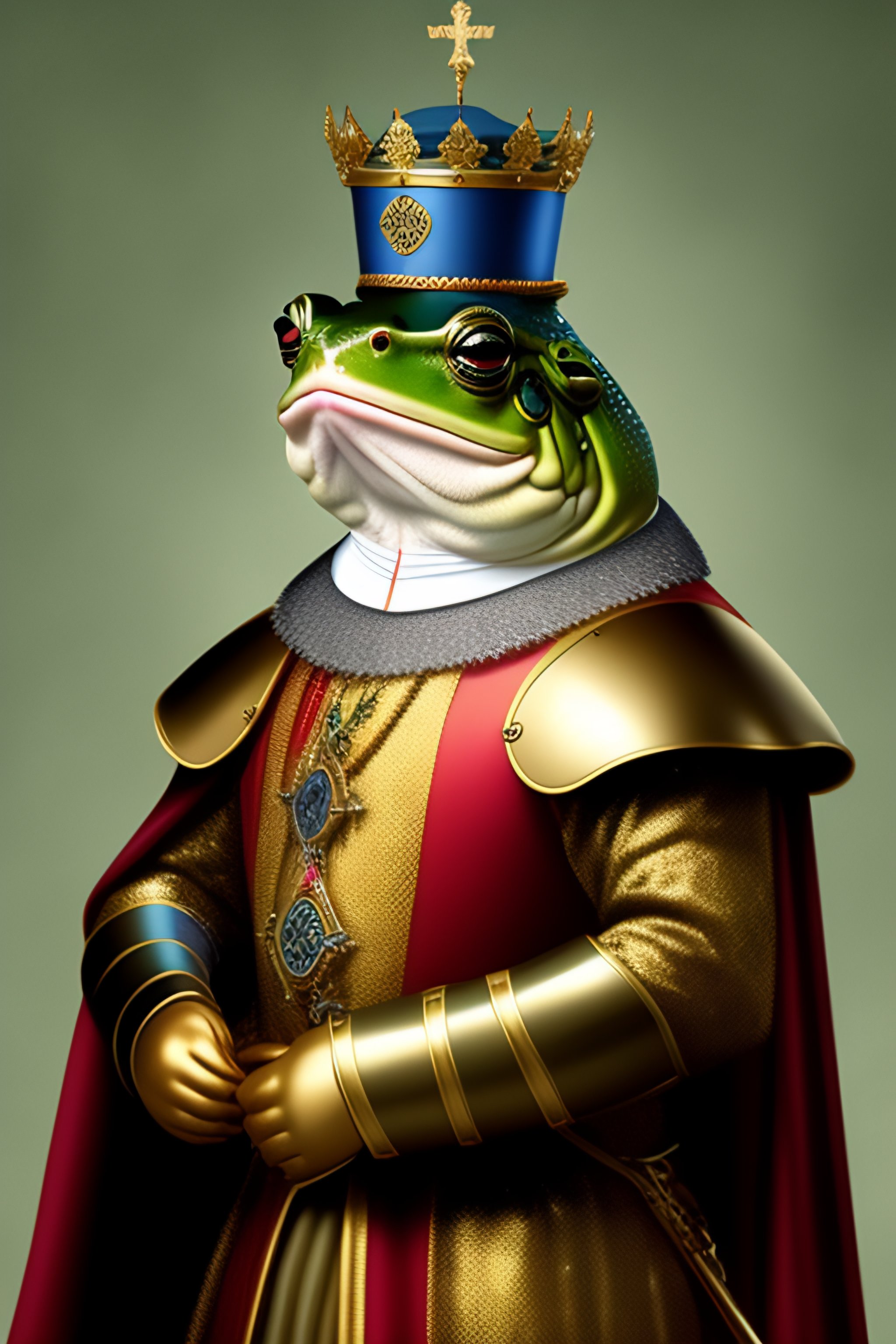 Lexica - Portrait of a anthropomorphic frog dressed as a medieval king