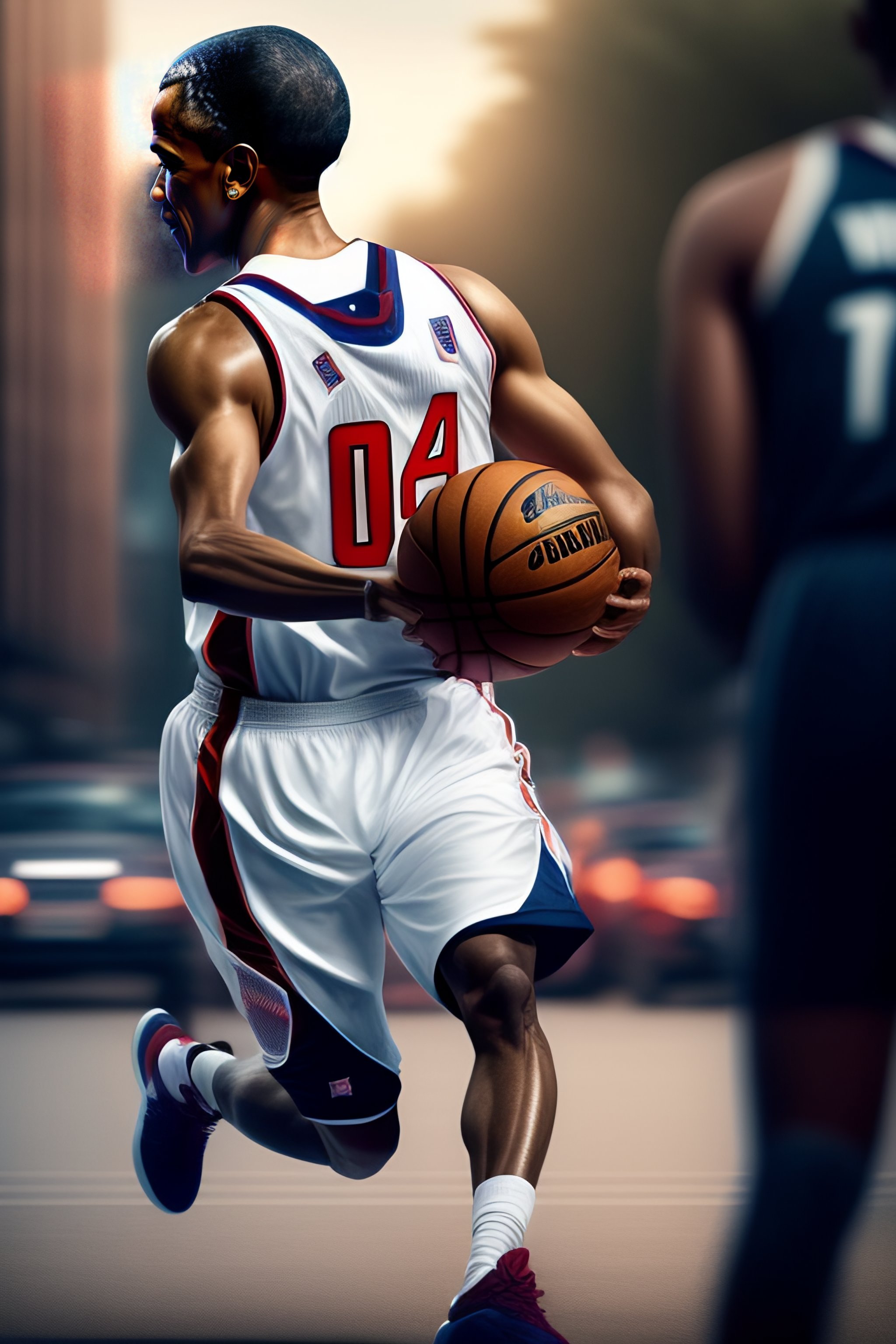 Lexica - Barack obama dunking a basketball hyper realistic jersey says ...