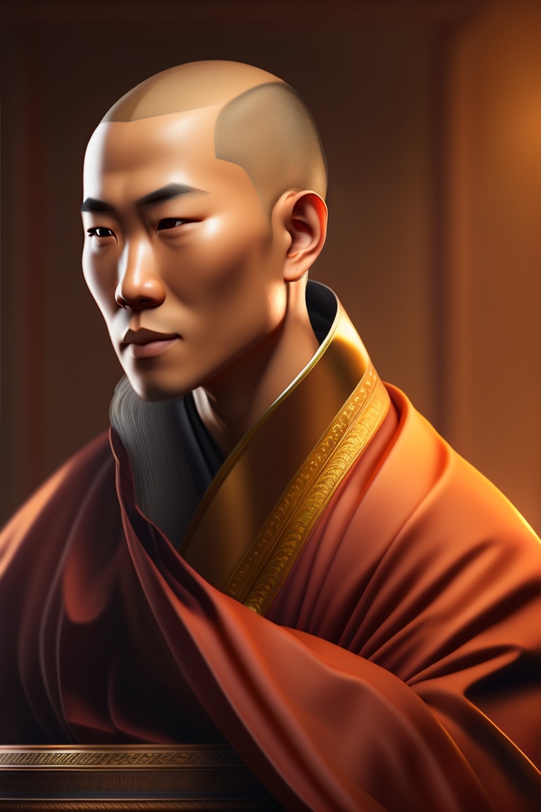 Lexica - Asian monk, professional, looking realistic