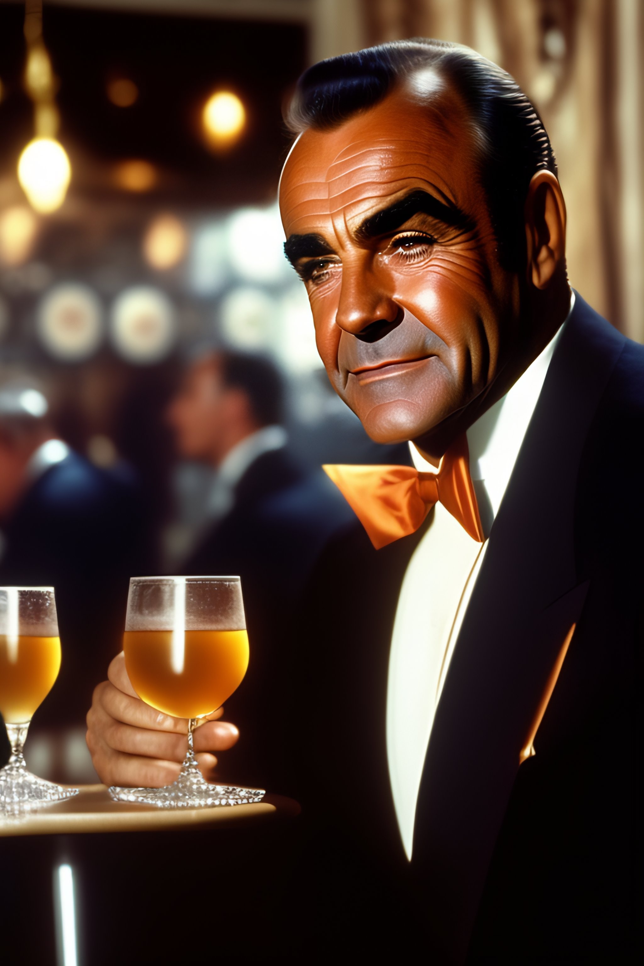 Lexica - Sean Connery having a martini at rick’s cafe in Casablanca ...