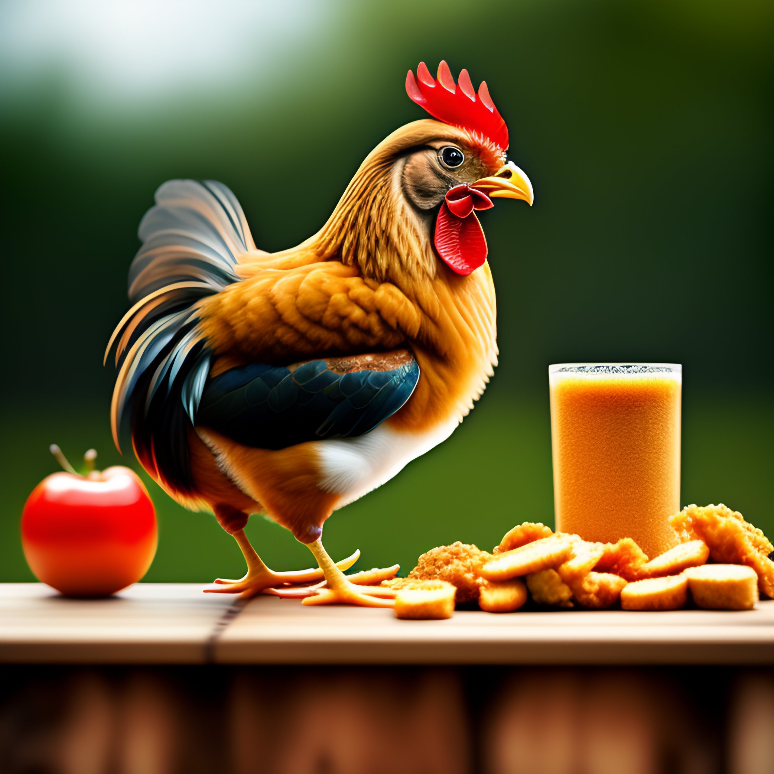 Lexica - Chicken eating chicken