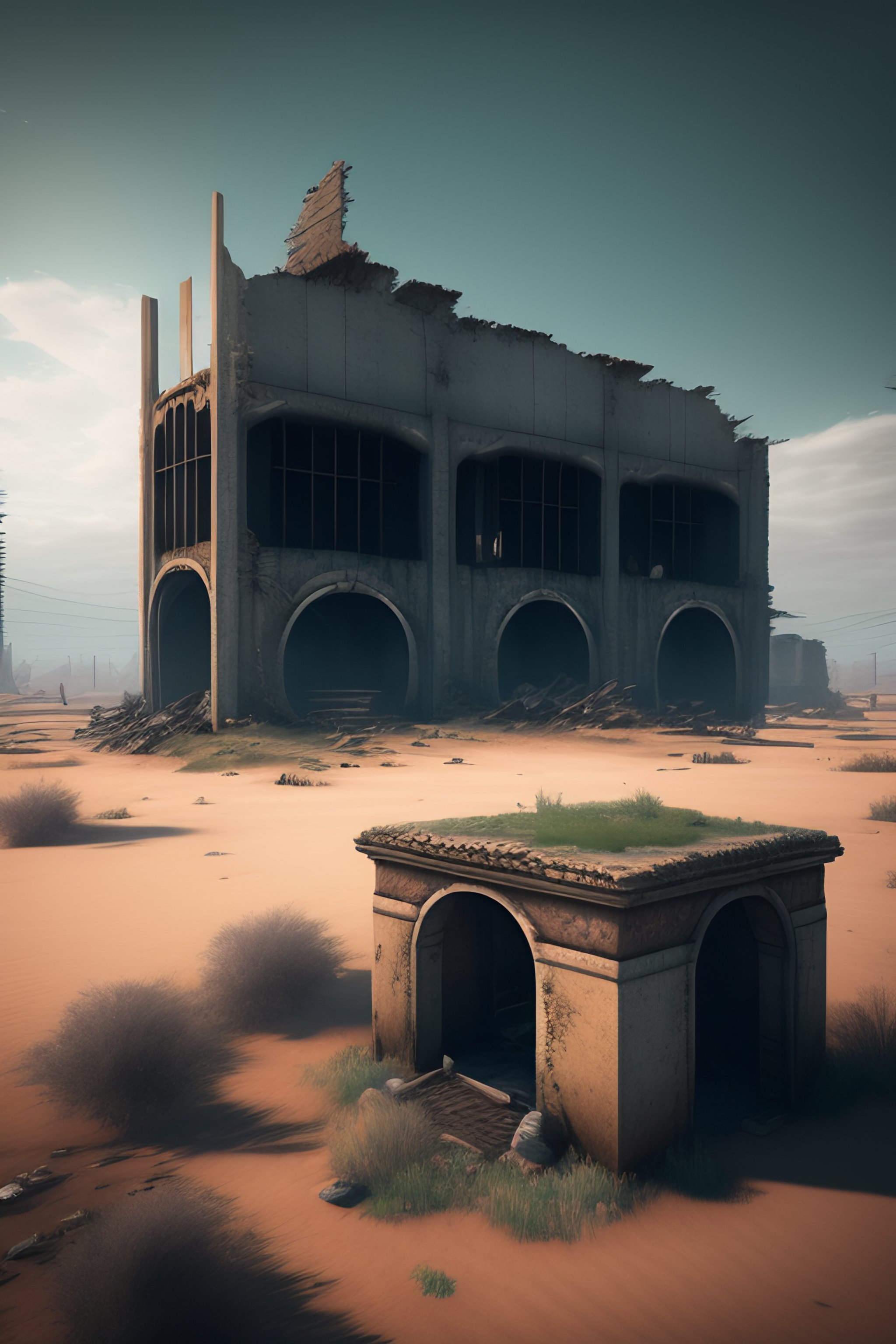 Lexica - Empty post-apocalyptic world sad ruin smoke