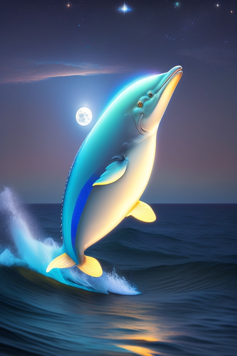 Lexica - Serene Moon Dolphin: In the deep waters of the ocean, the Moon ...