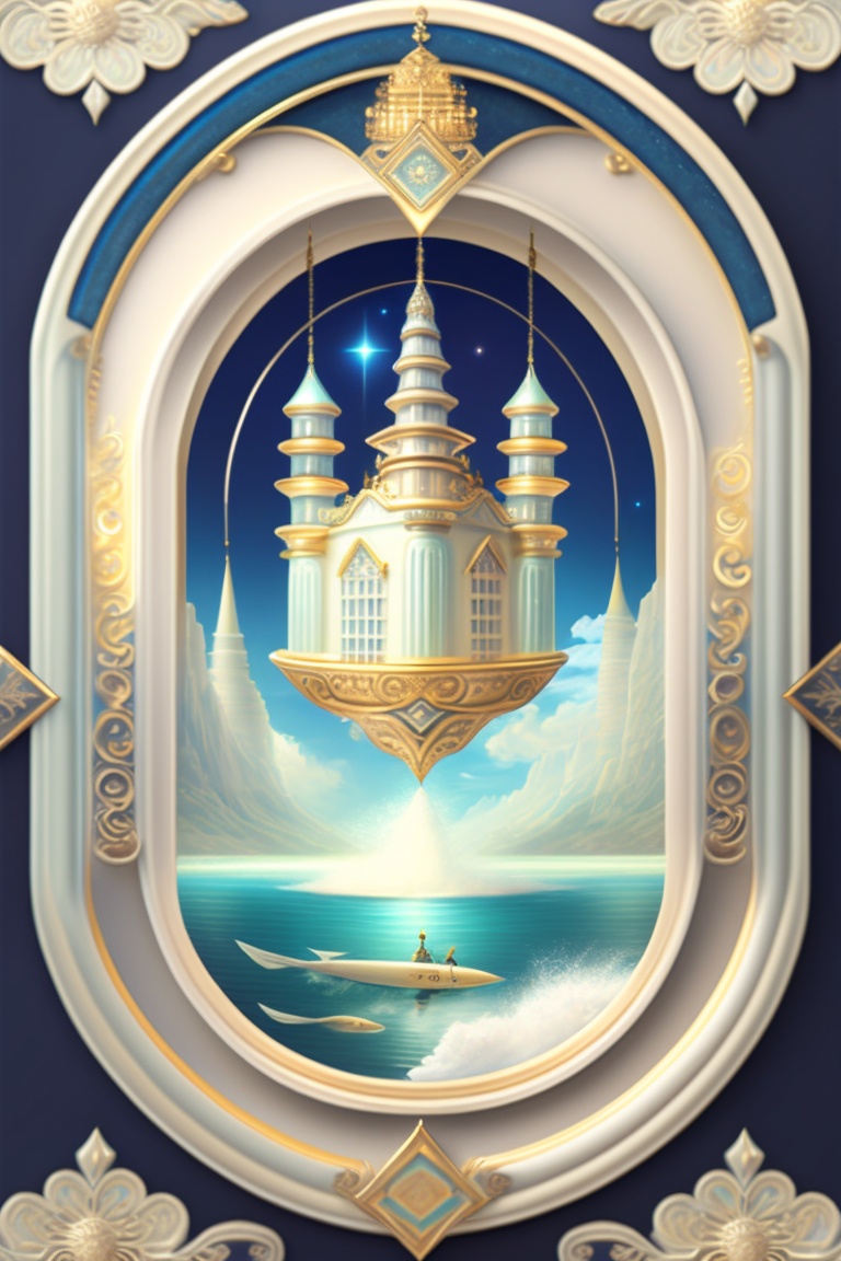 Lexica - Enchanting oracle card, elaborate ornate border. Center ...