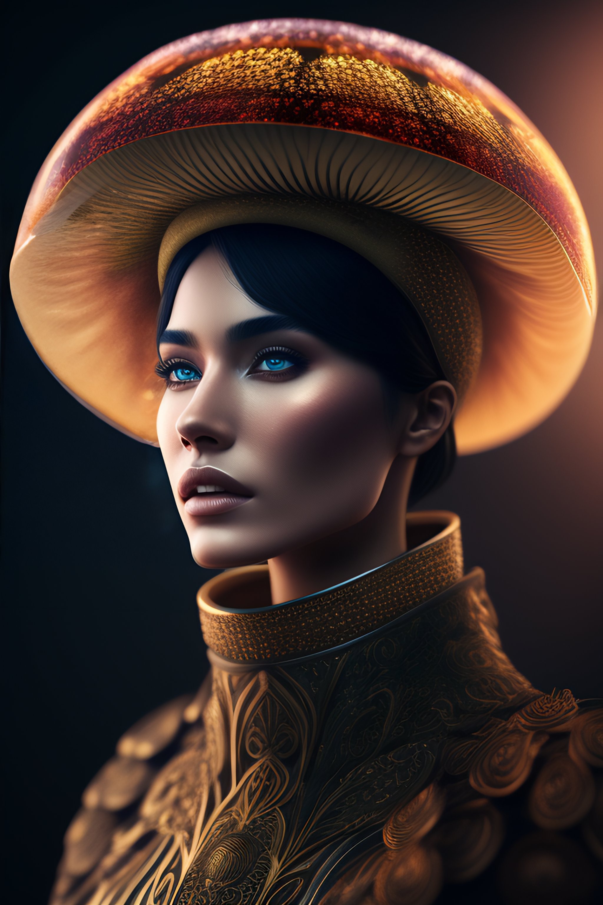 Lexica - Layered transparency of human inside with mushroom hybrid ...