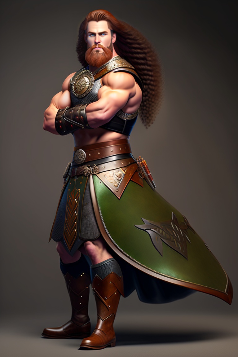 Lexica - Full-length, Celtic Warrior, wears traditional Scottish skirt ...