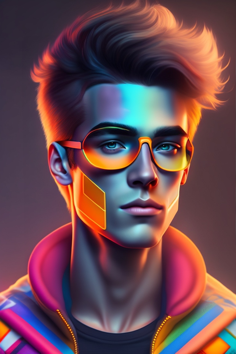 Lexica - Futurestic boy age 20, cool boy, cold inwarment, alone walking ...