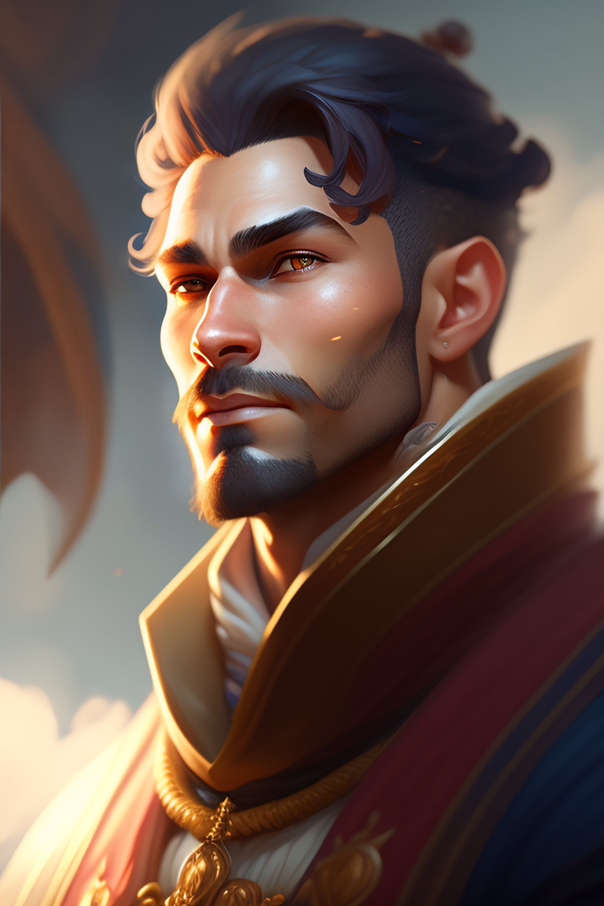 Lexica - A detailed portrait of a cute calm man, by justin gerard and ...