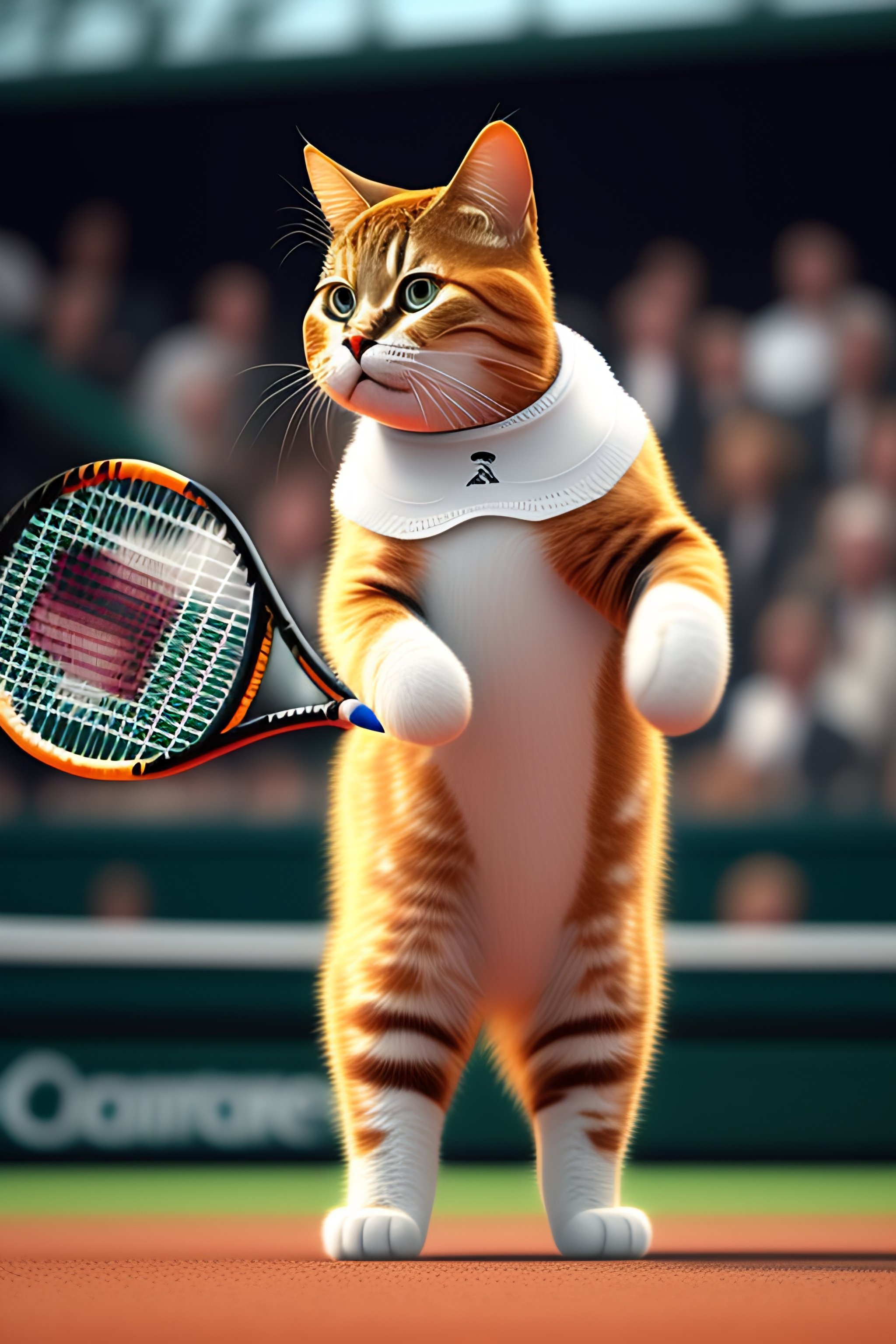 Lexica - Garfield cat playing tennis at wimbeldon central court dressed ...