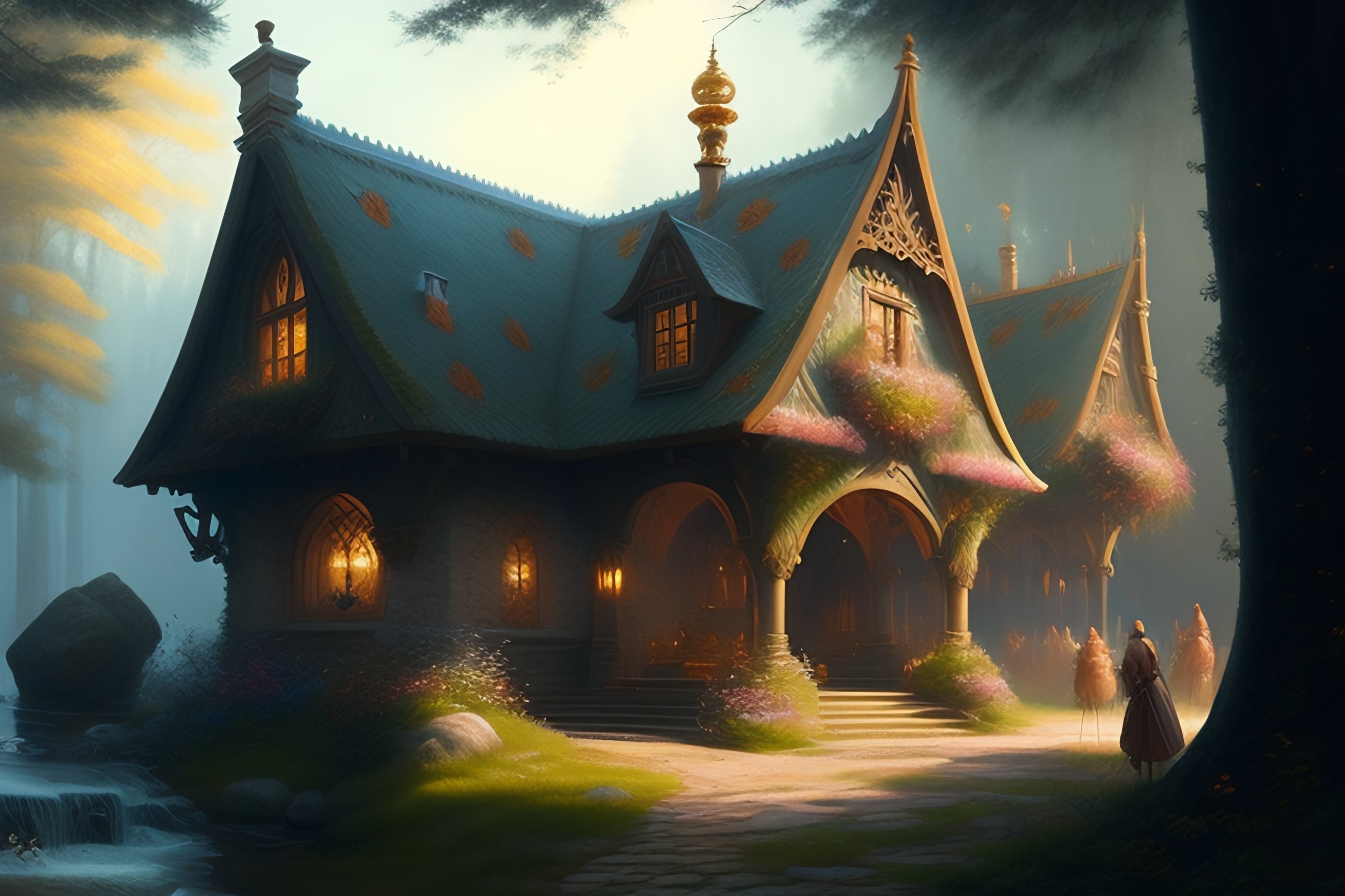 Lexica - Happy people painting in a fairy tale place, magical ...