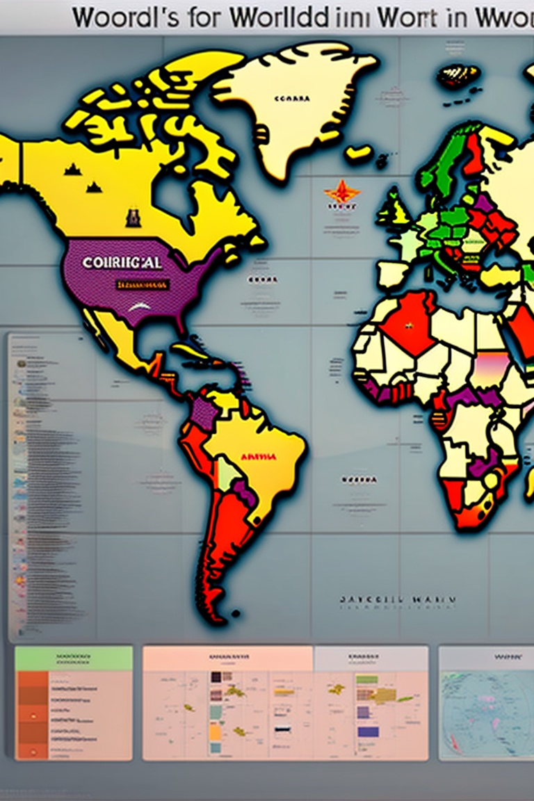 Lexica - Political map of world with ,title, direction, map projection ...