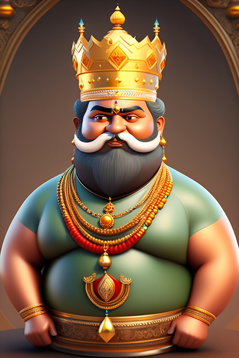 Lexica - Mahabeli a fat king with beard from Kerala wearing jewelleries ...