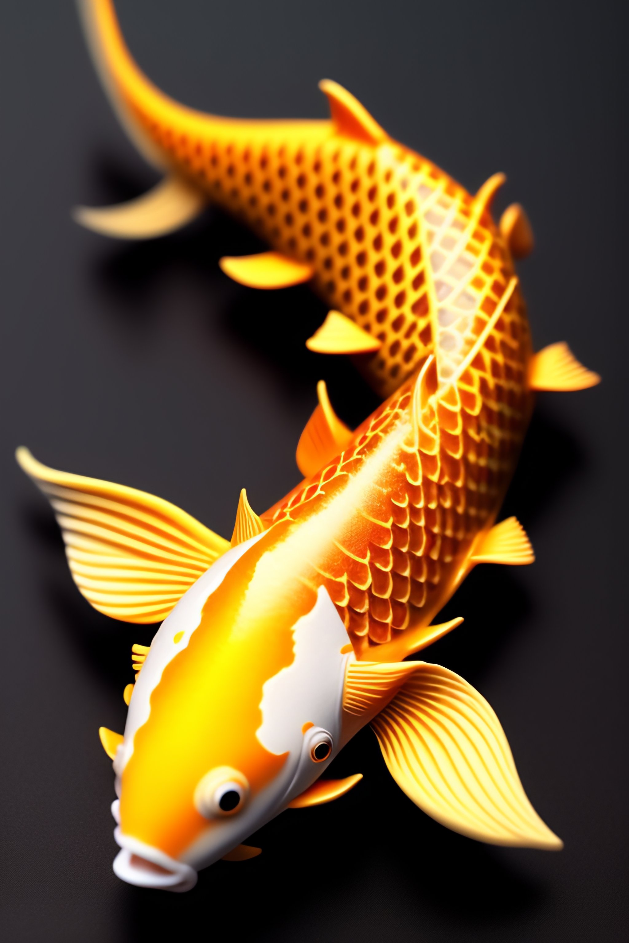 Lexica - Koi fish in origami technic photorealistic