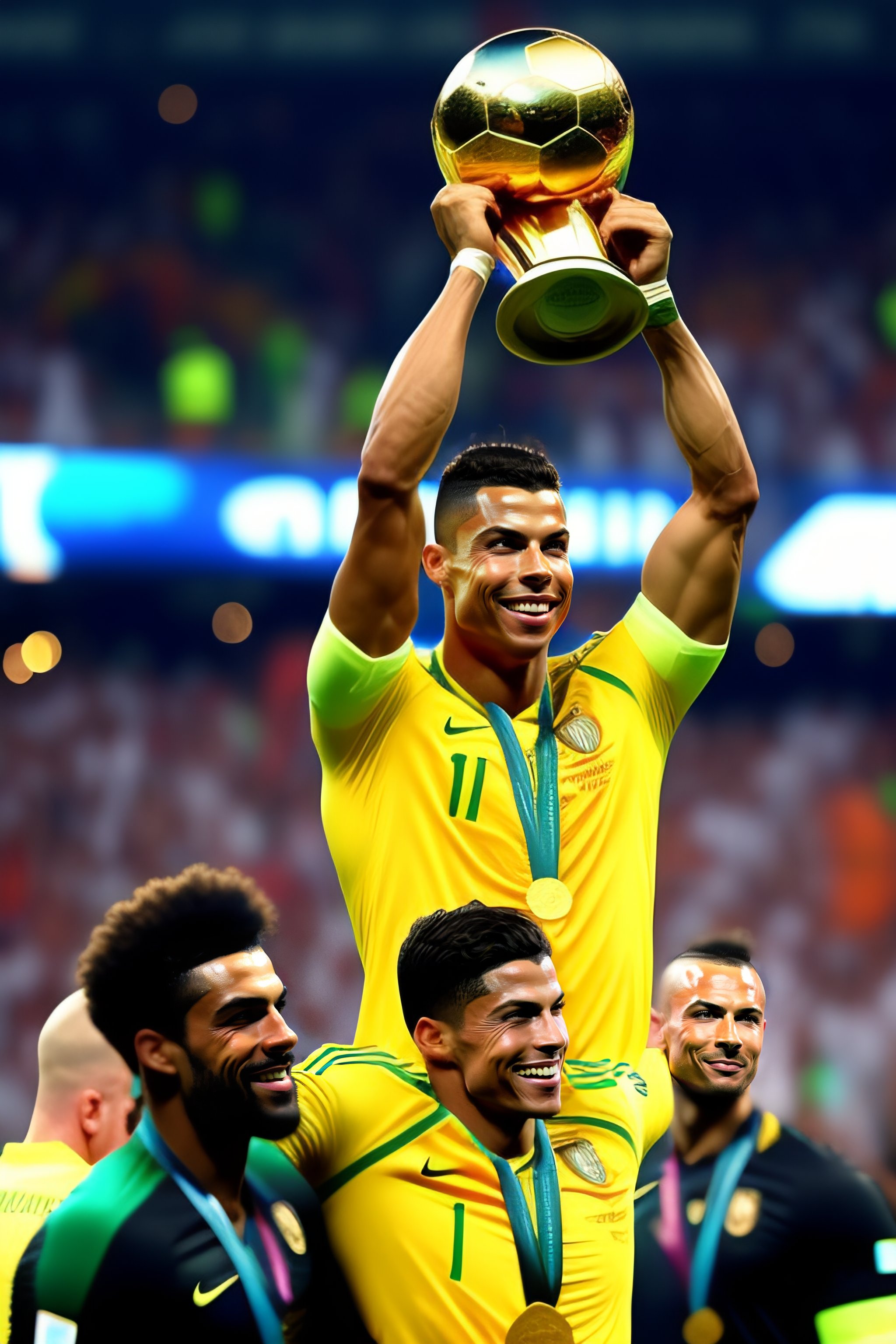 Lexica - C ronaldo lifting the world cup trophy