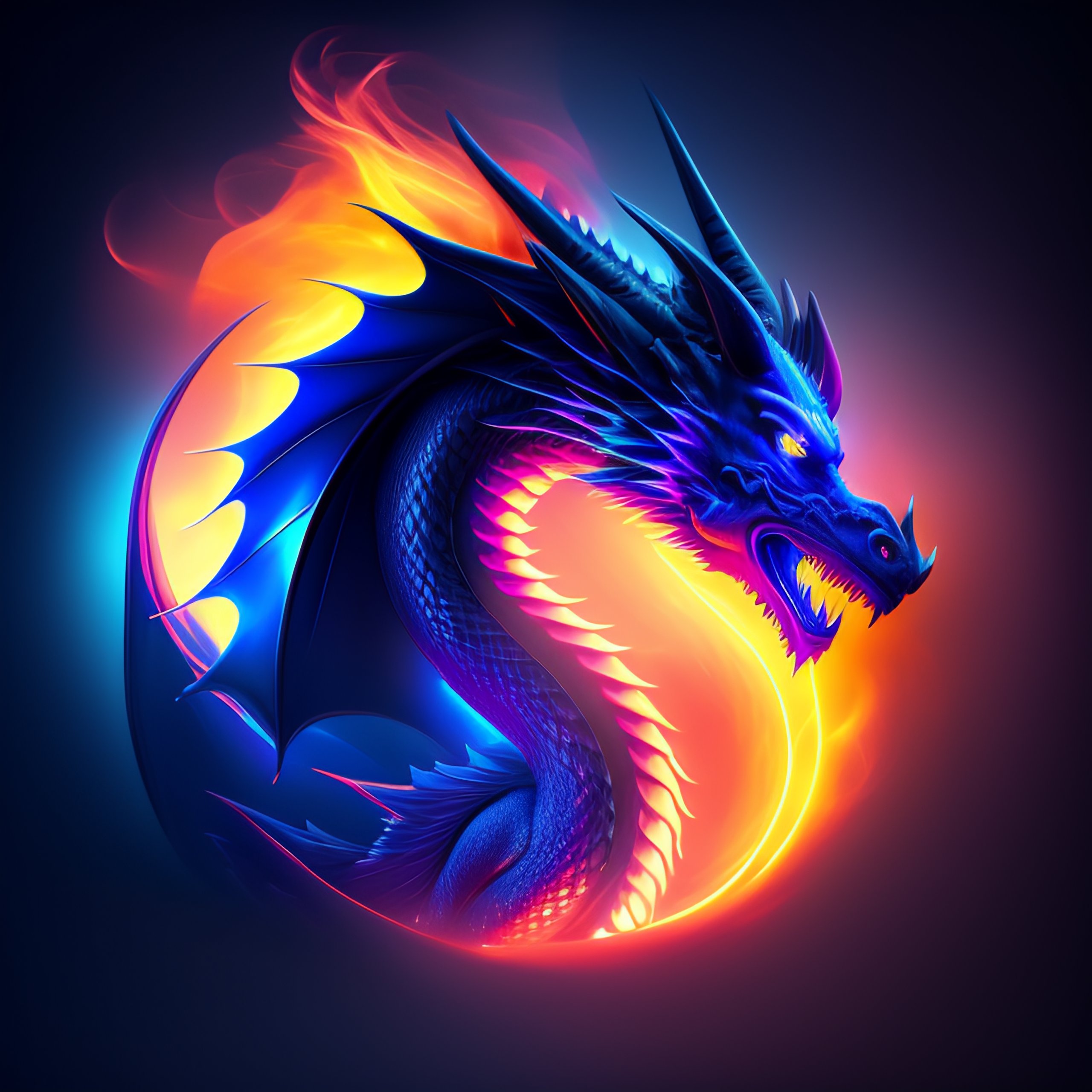 Blue Fire Dragon Hd