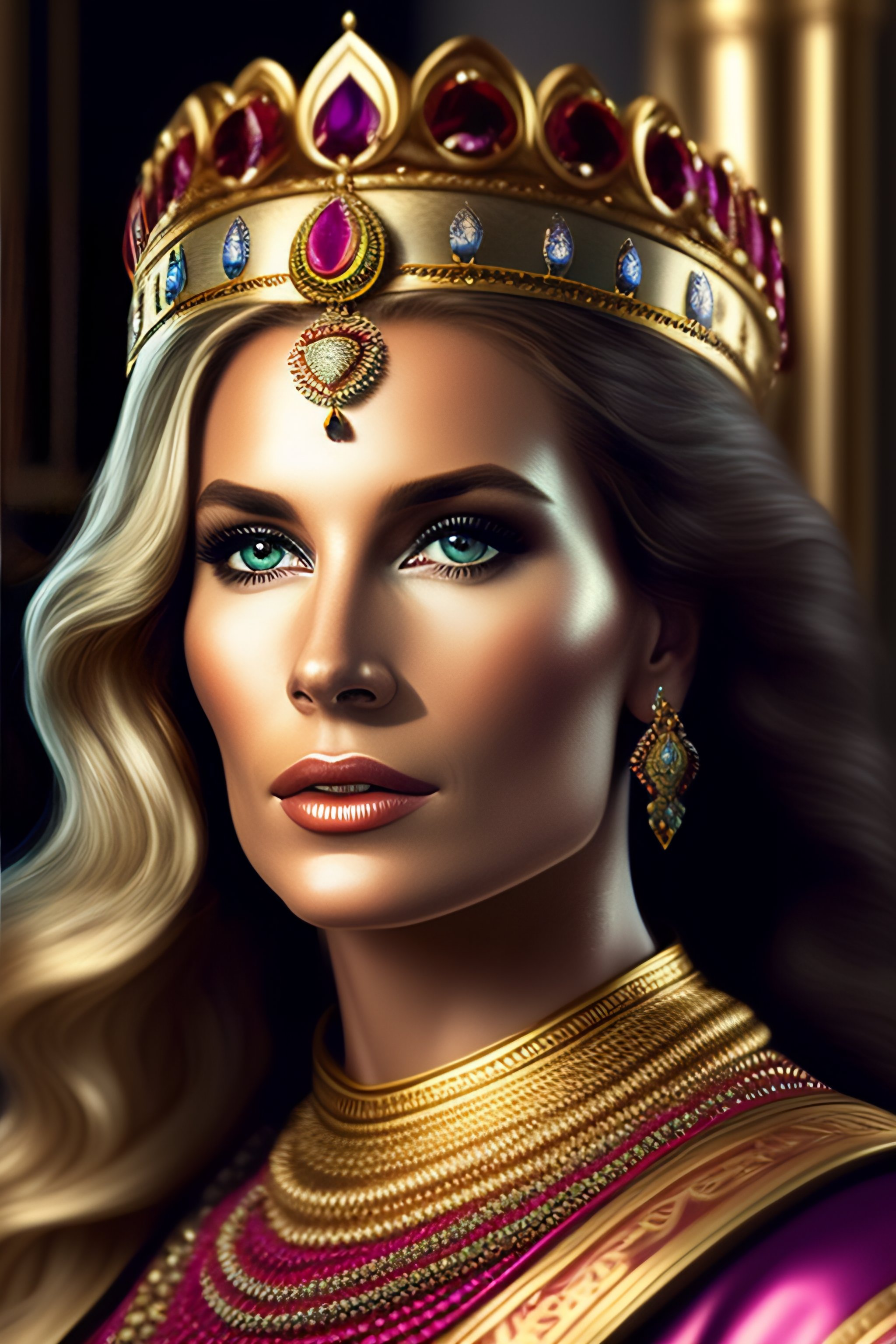 Lexica - Queen Camilla photo realistic as roman centurion