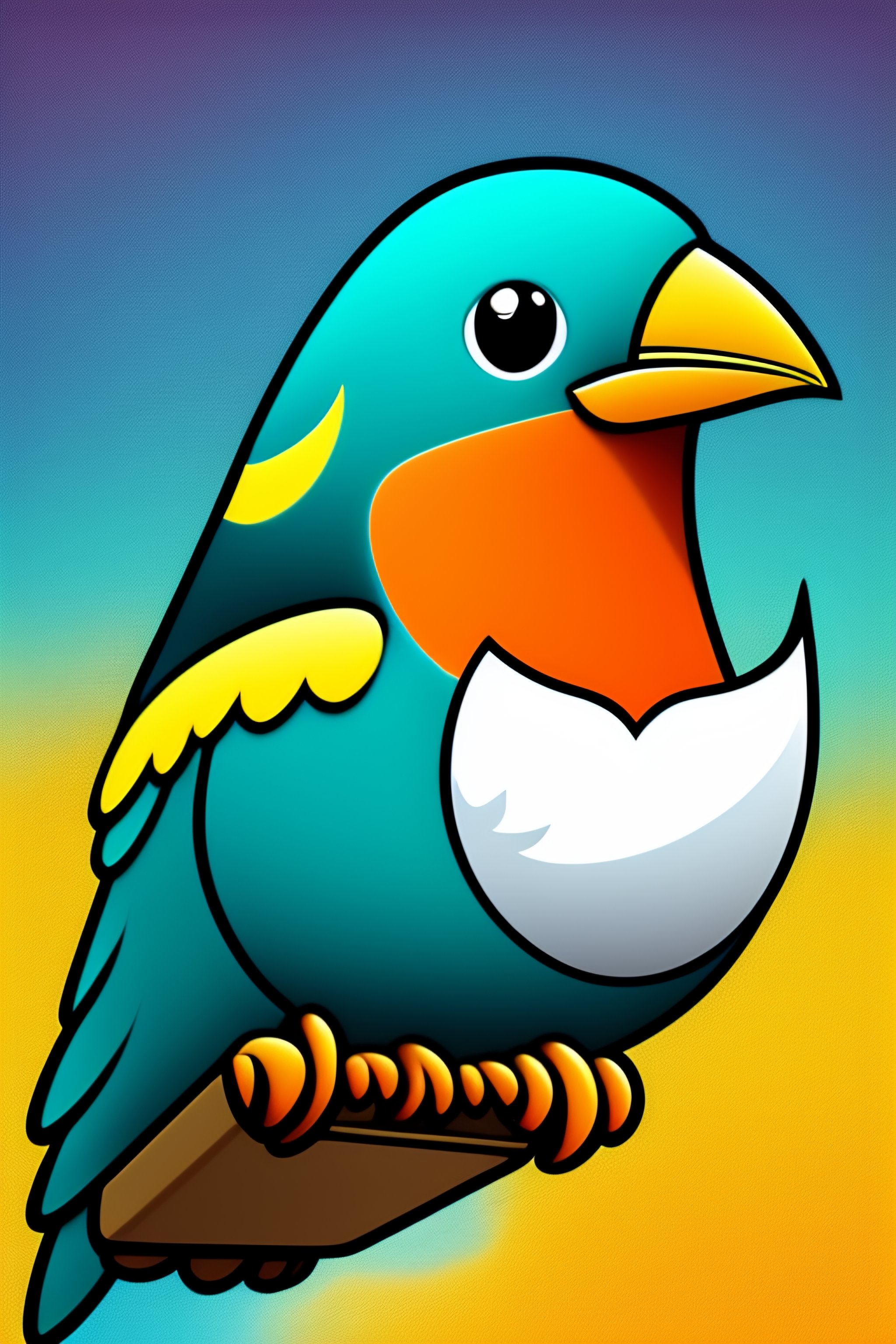 Lexica - Image of twitter bird as a cartoon, holding a phone