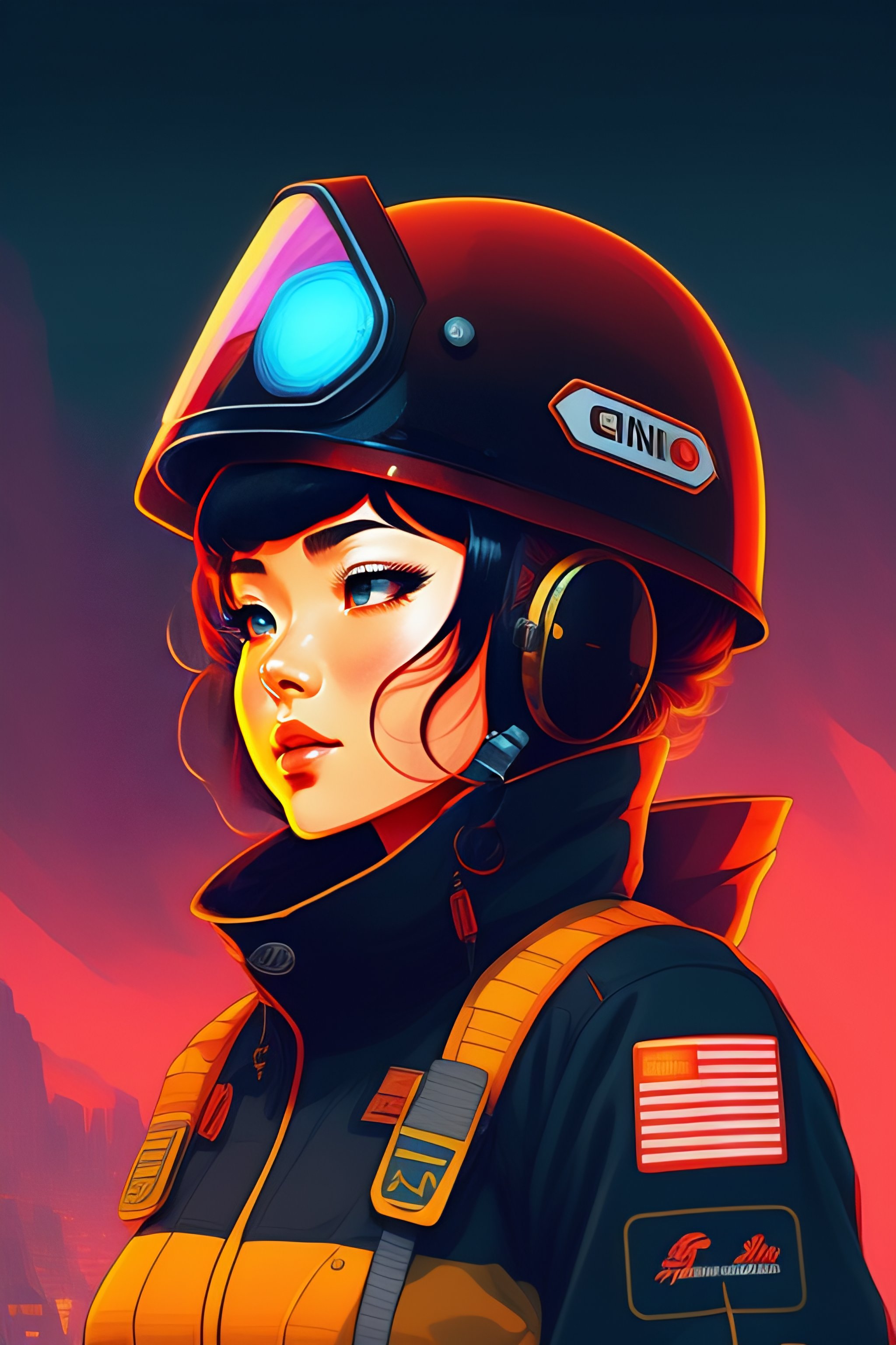 Lexica - A firefighter cyborg ,style of Laurie Greasley, studio ghibli ...