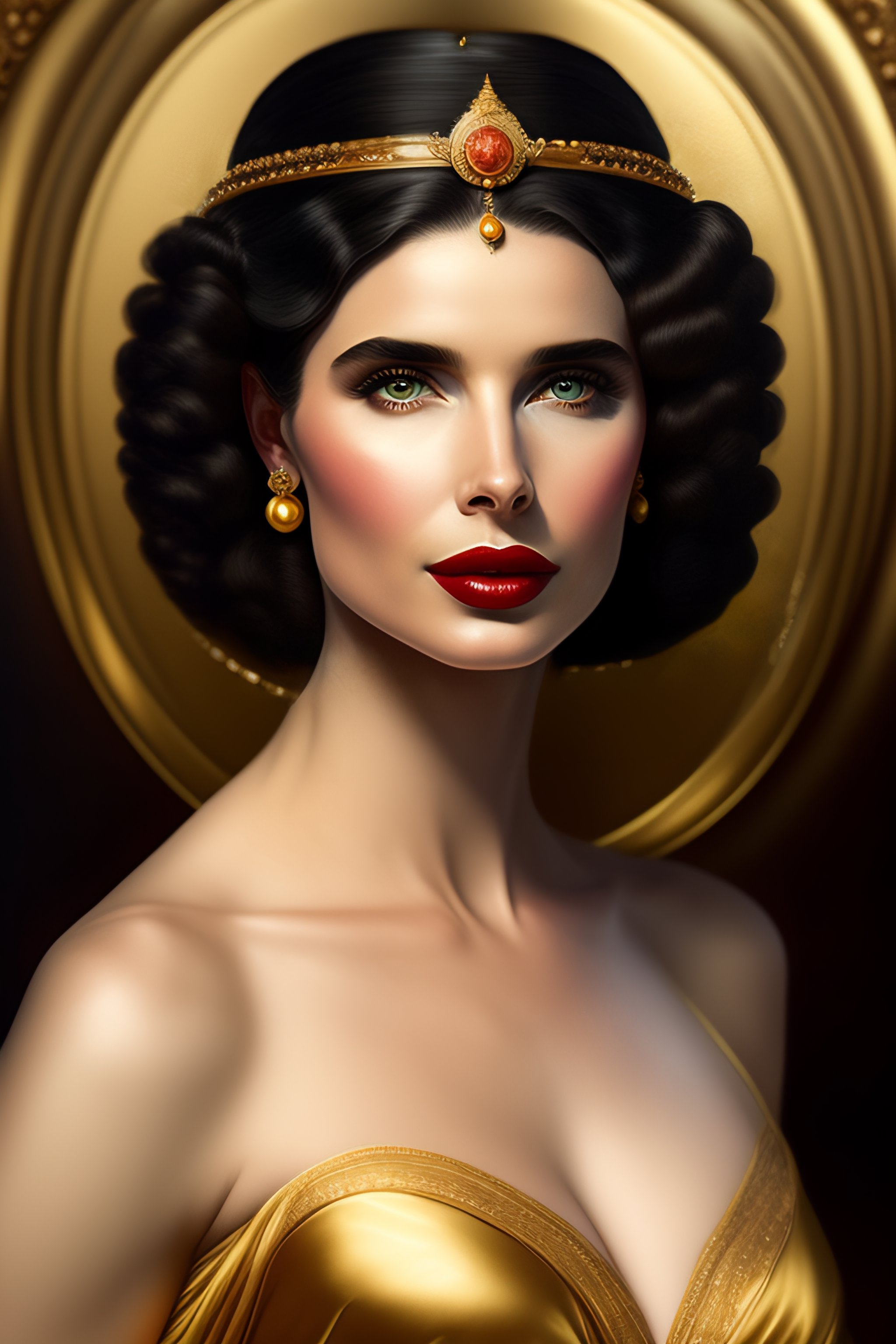 Lexica Taylor As Isabella Rossellini As Venus Goddess Of Fertility In The Style Of Tom Bagshaw