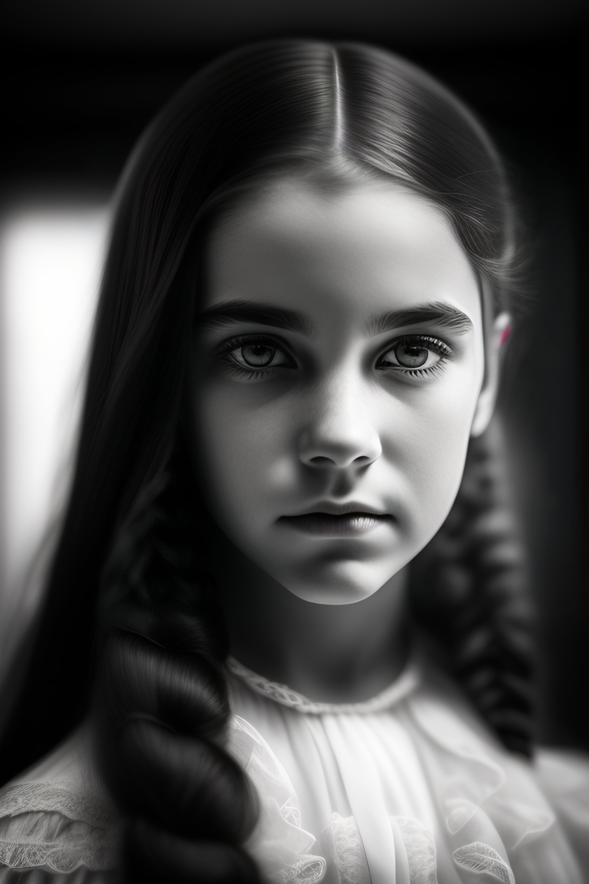 Lexica - Ghost girl in victorian house, black and white, volumetric ...