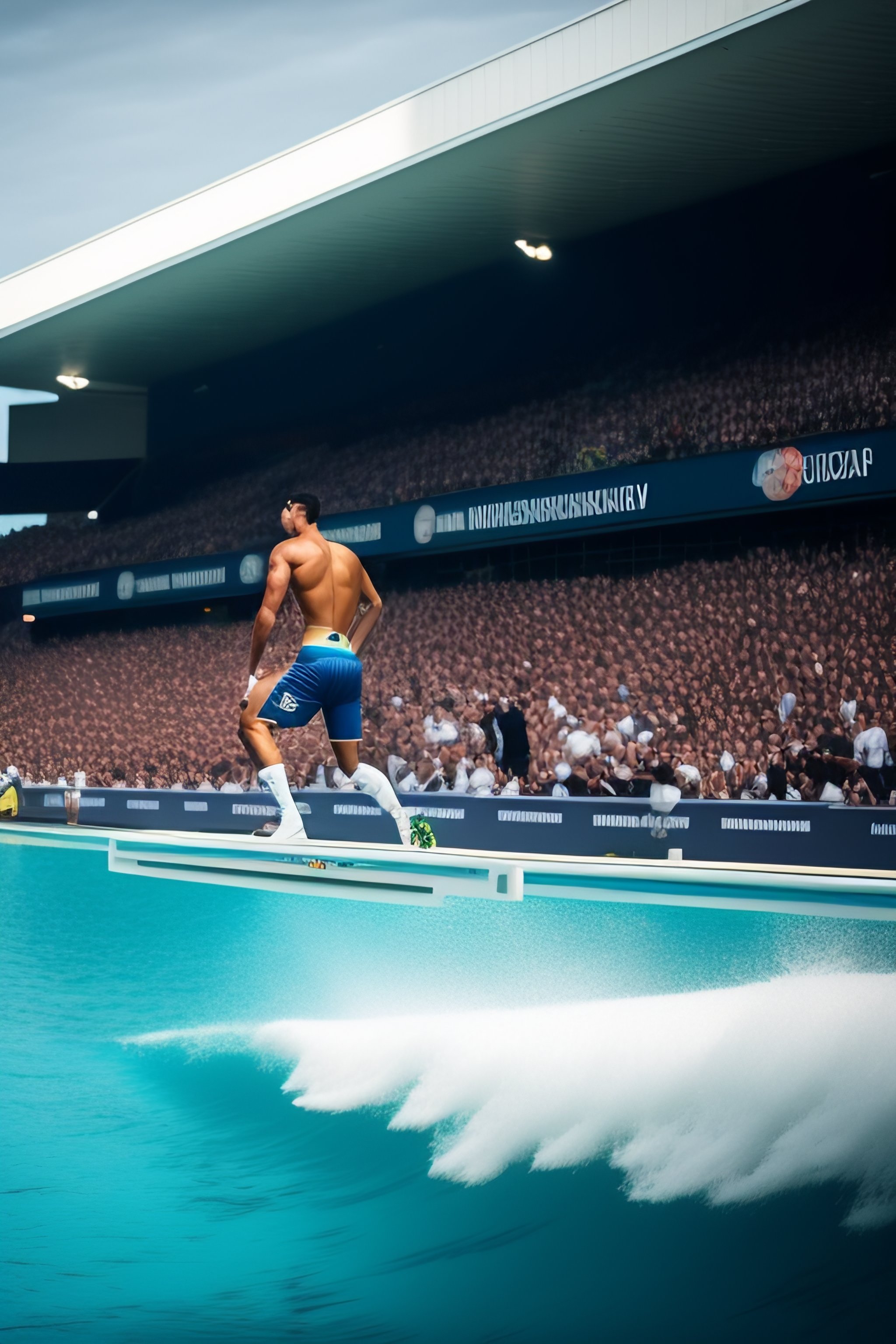 Lexica - Cristiano ronaldo at the top of a diving board