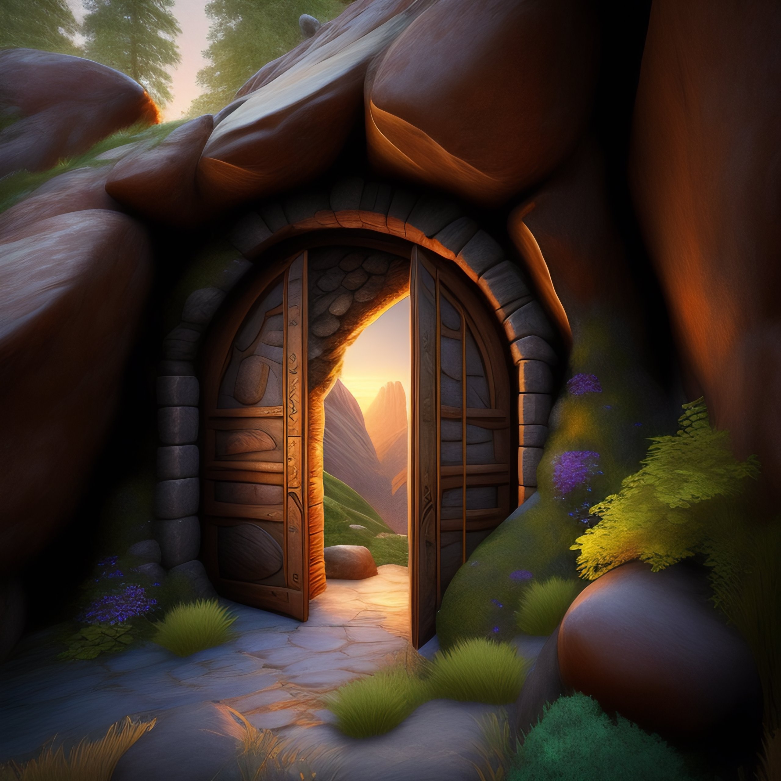 Lexica - Cave entrance, hidden double door, d & d, dungeons and dragons ...