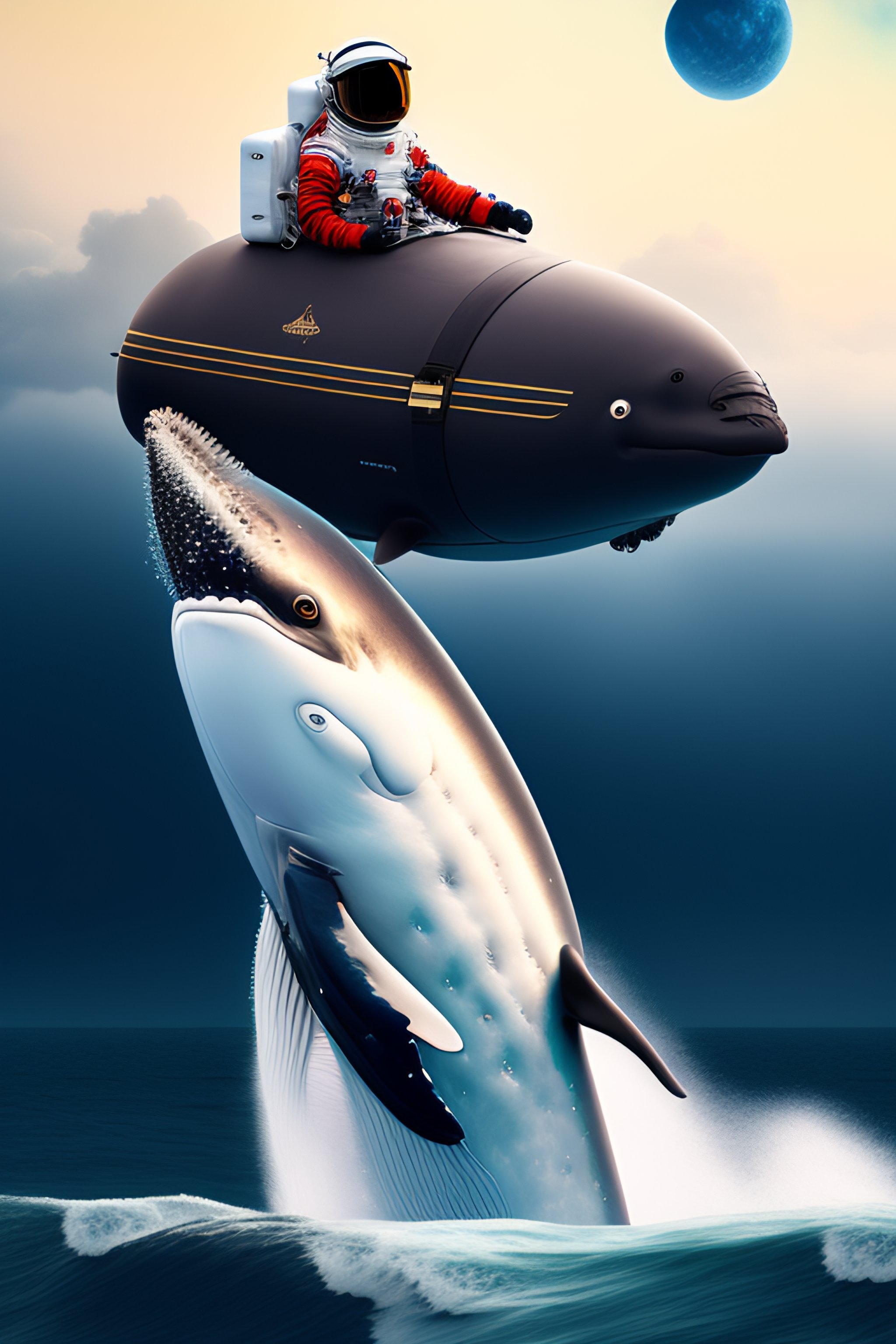 Lexica - Astronaut riding a whale